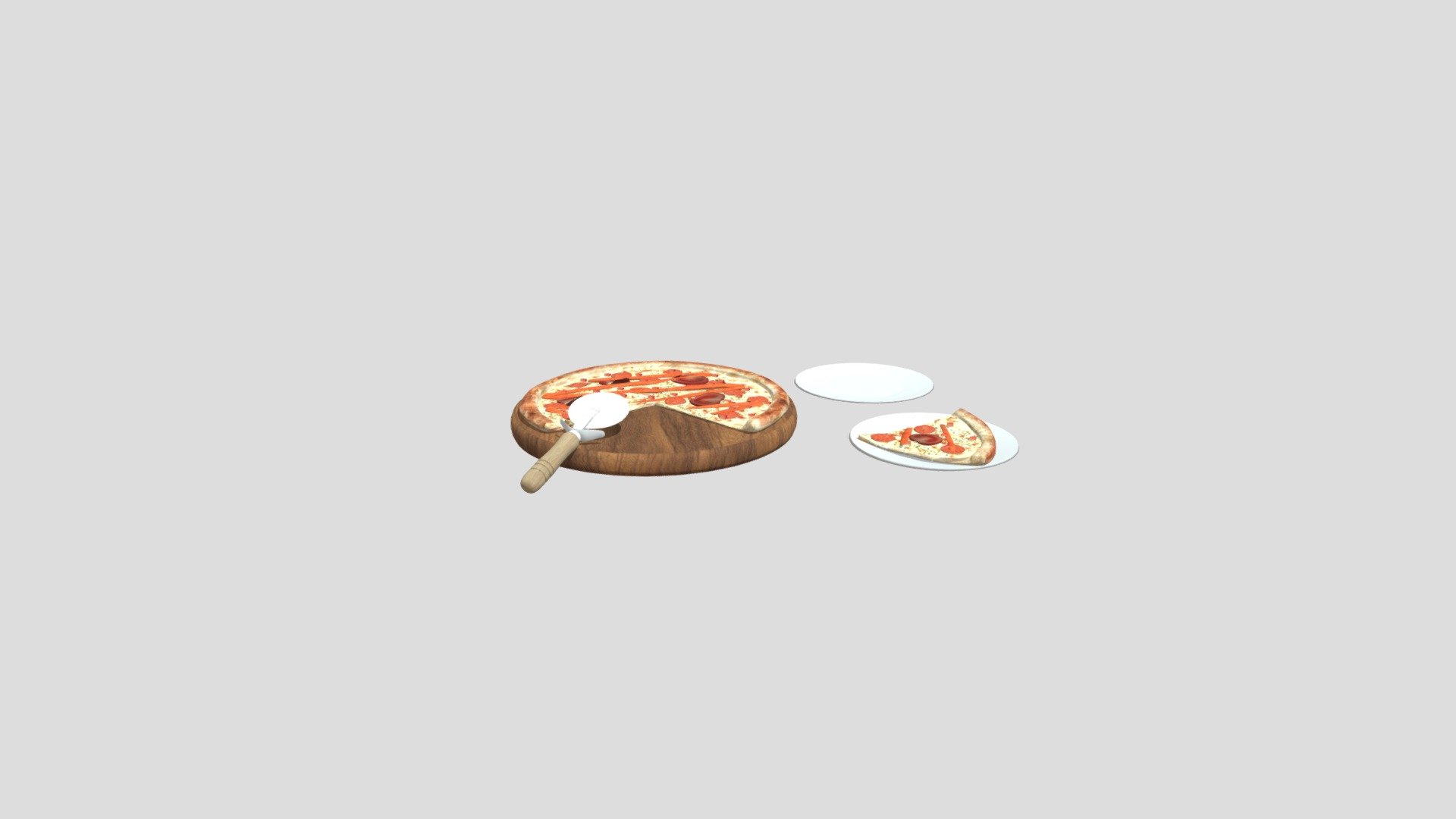 Realistic 3D model of pizza on a tray - 3D model by Bloodfeather21 ...