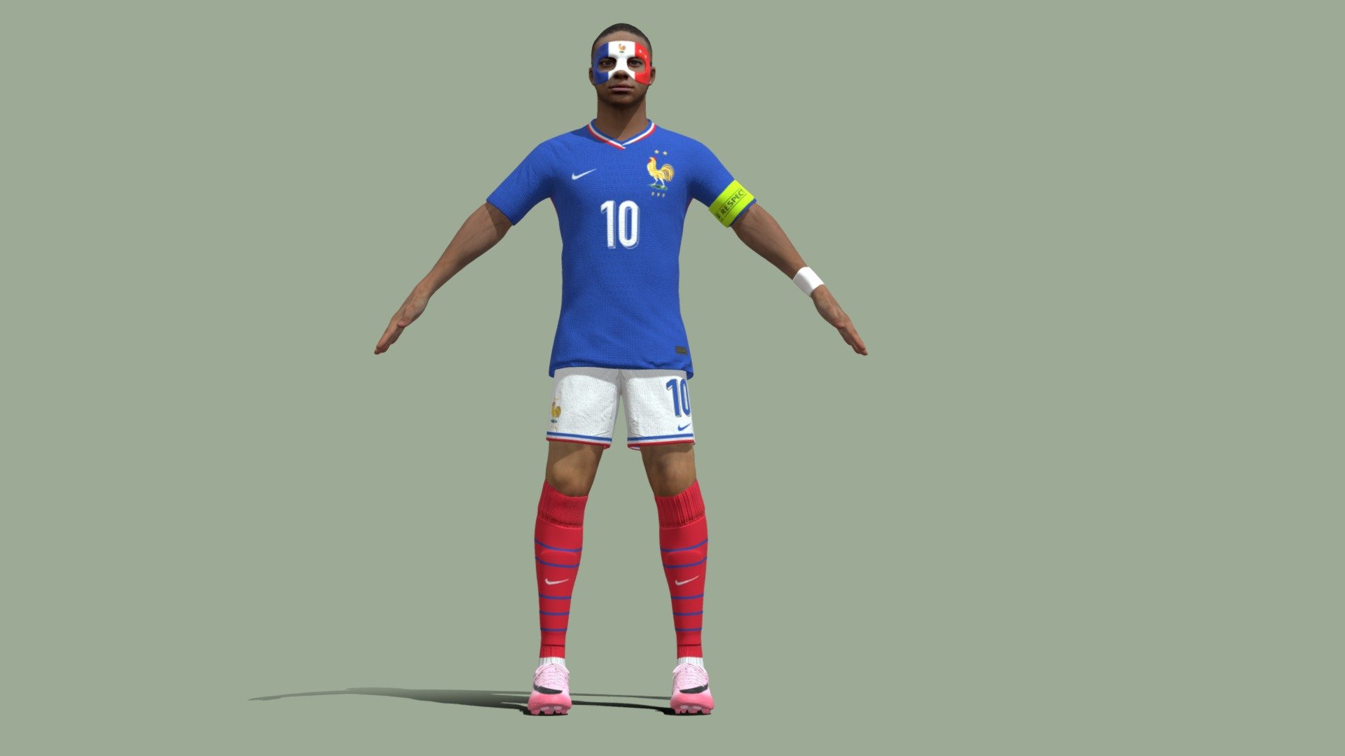 T-Pose Rigged Kylian Mbappe Euro 2024 - 3D model by 3dpassion.net ...