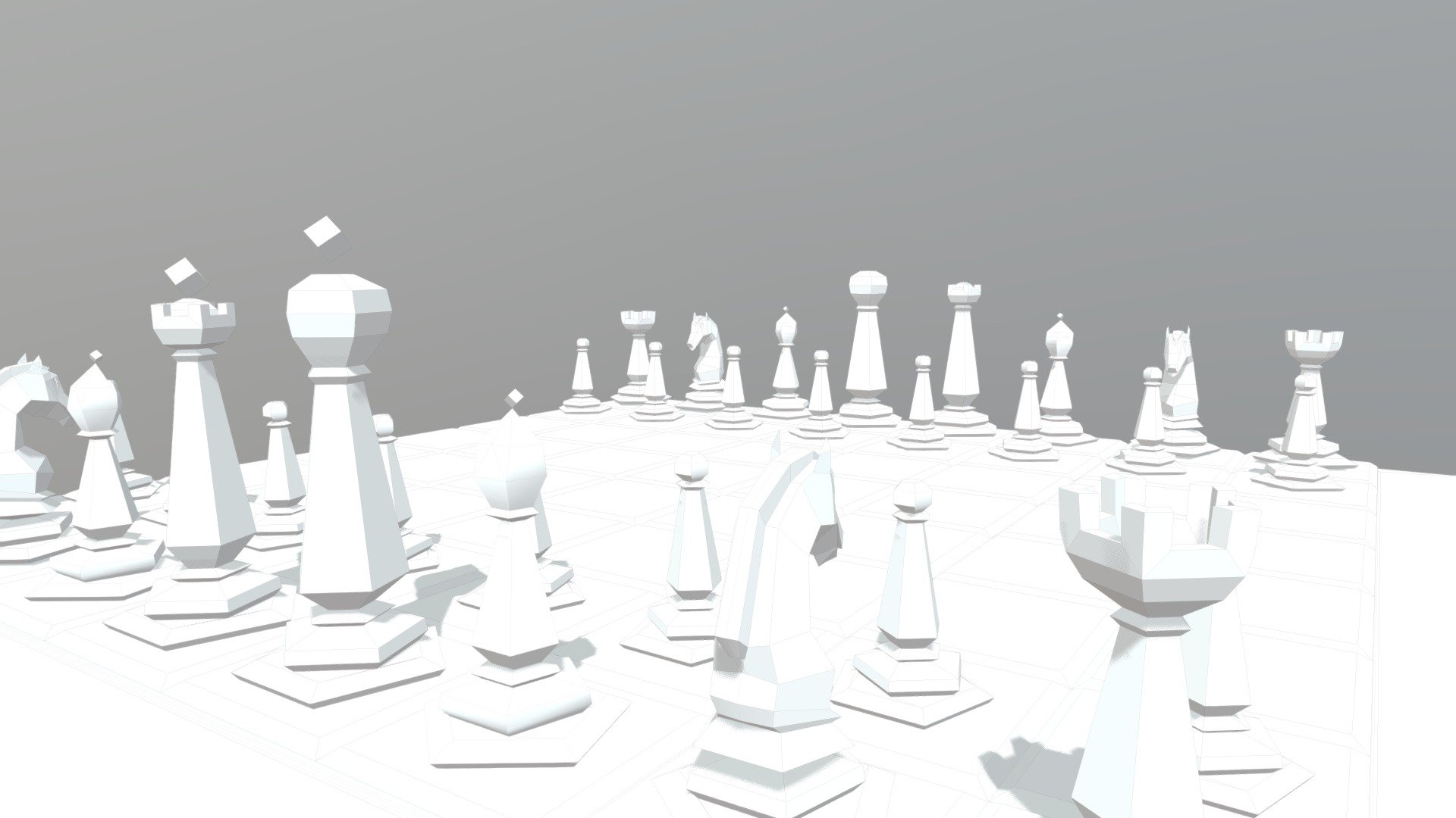 Low Poly Chess Set (Unpainted) - Download Free 3D model by Justin ...