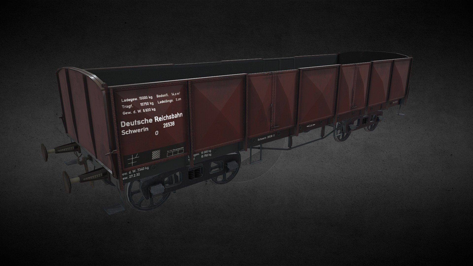 Vierachsiger offener Kohlewagen OO Oldenburg - 3D model by maikchaos ...