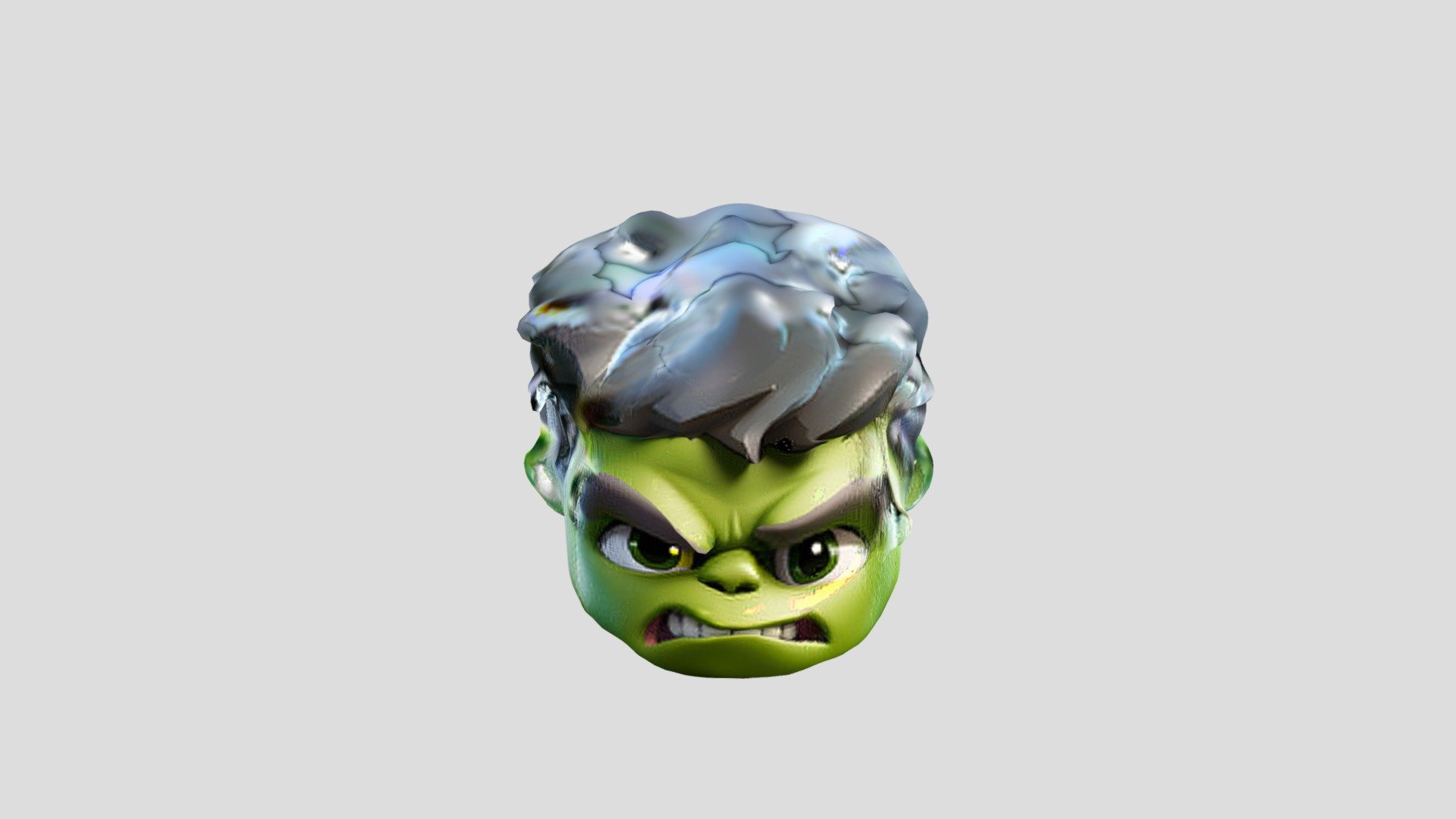 Angry Hulk Head An angry green Hulk head with - Download Free 3D model ...