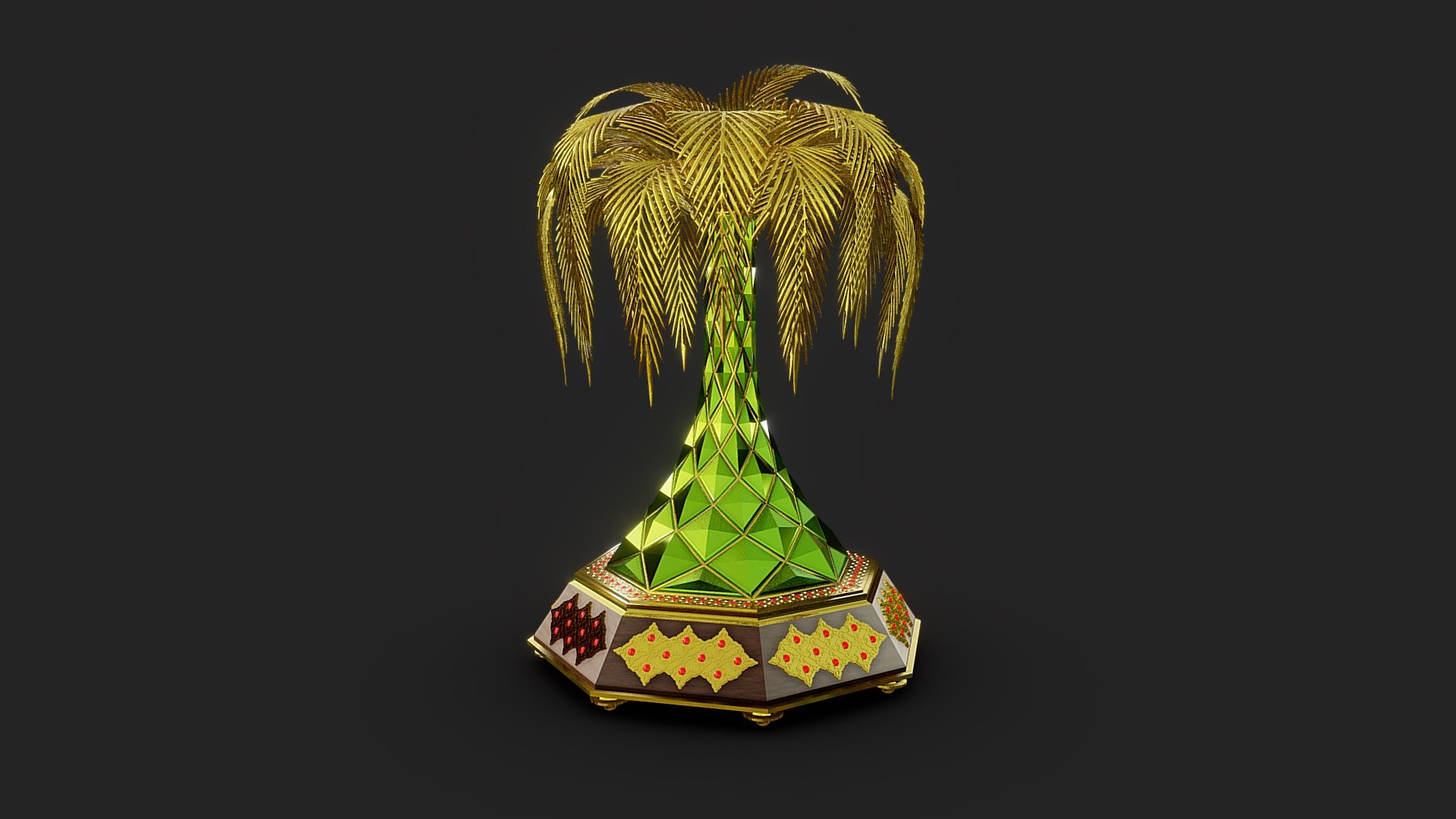 Golden Date Tree Souvenir - 3D model by mobaali [b5a5bf2] - Sketchfab