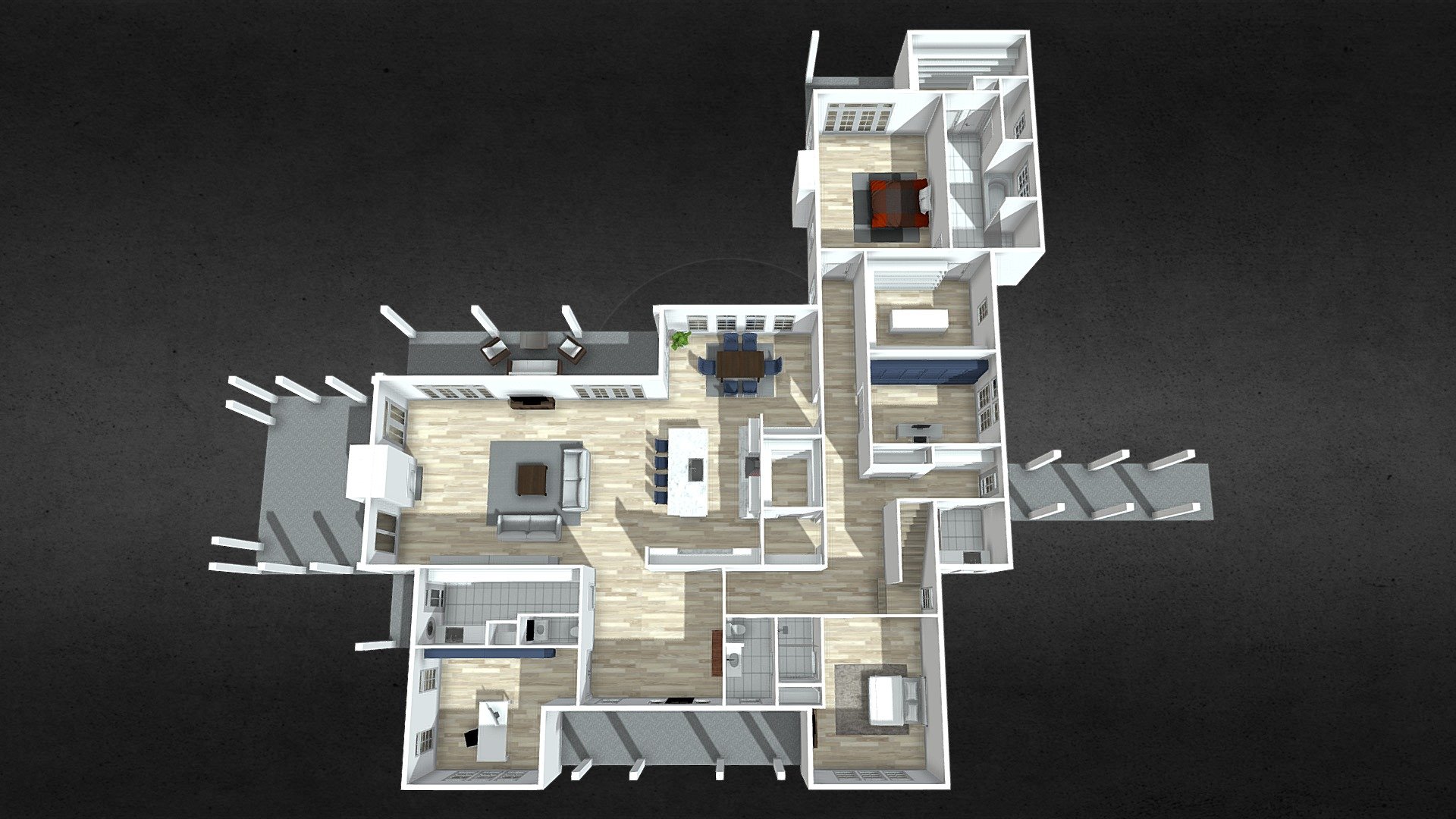 Plan - floor plan 3D model - 3D model by Render3DQuick [b5b7274 ...