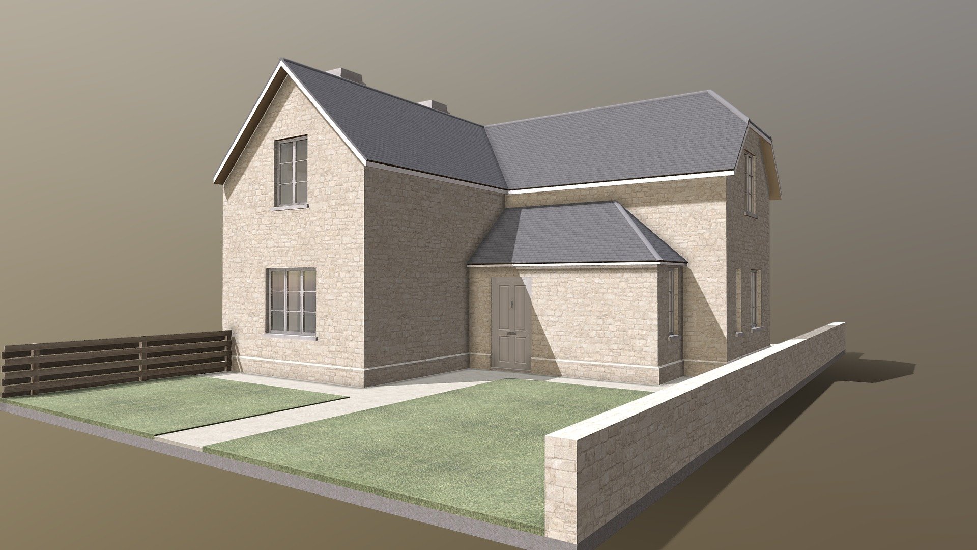Two-storey Side Extension - 3D model by Somerset Architectural ...