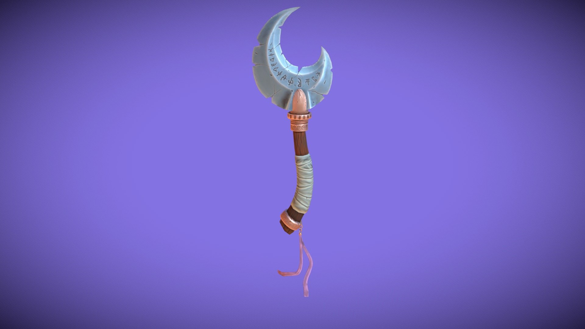 Ritual fantasy stylized curved axe - 3D model by yian.athanasiadis ...