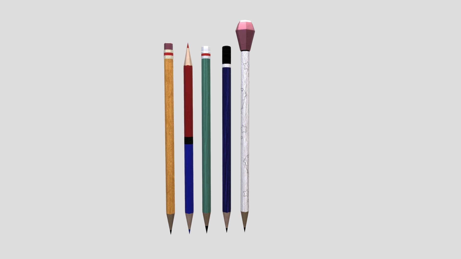 Pencil Set - 3D model by A.Damian.Art [b5c0caf] - Sketchfab