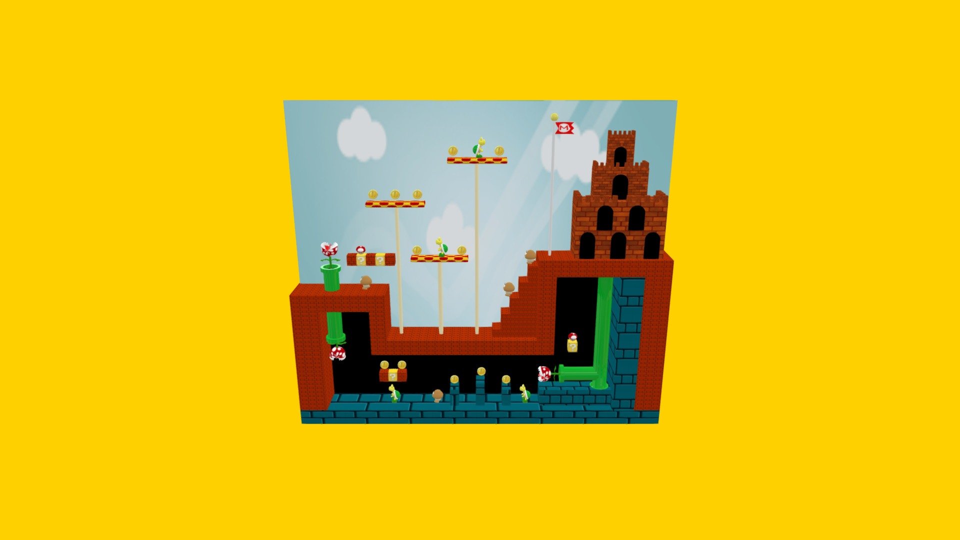 Diorama Super Mario Bros - 3D model by Alaneitor (@aesa) [b5c244d ...