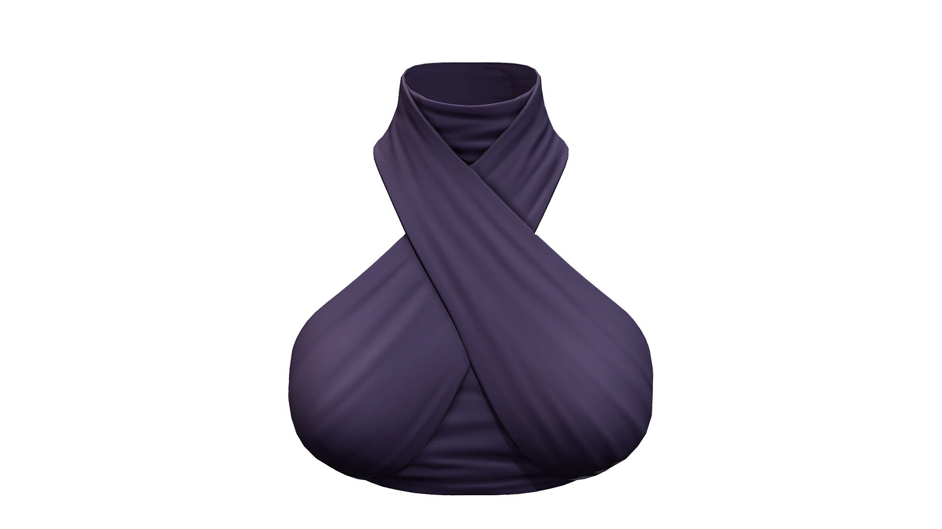 Female Crossover Wrap Around Neck Top - Buy Royalty Free 3D model by ...