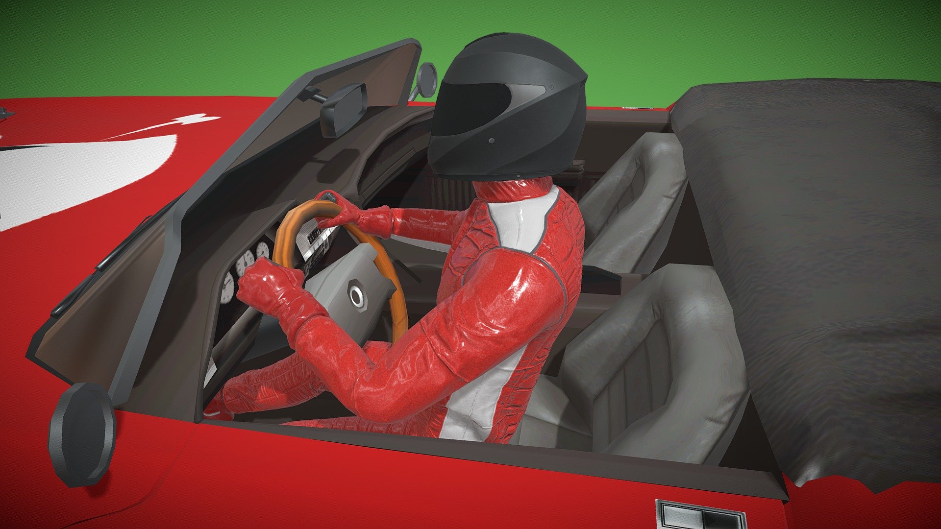 Animated Red Sports Car with Driver Loop - Download Free 3D model by ...