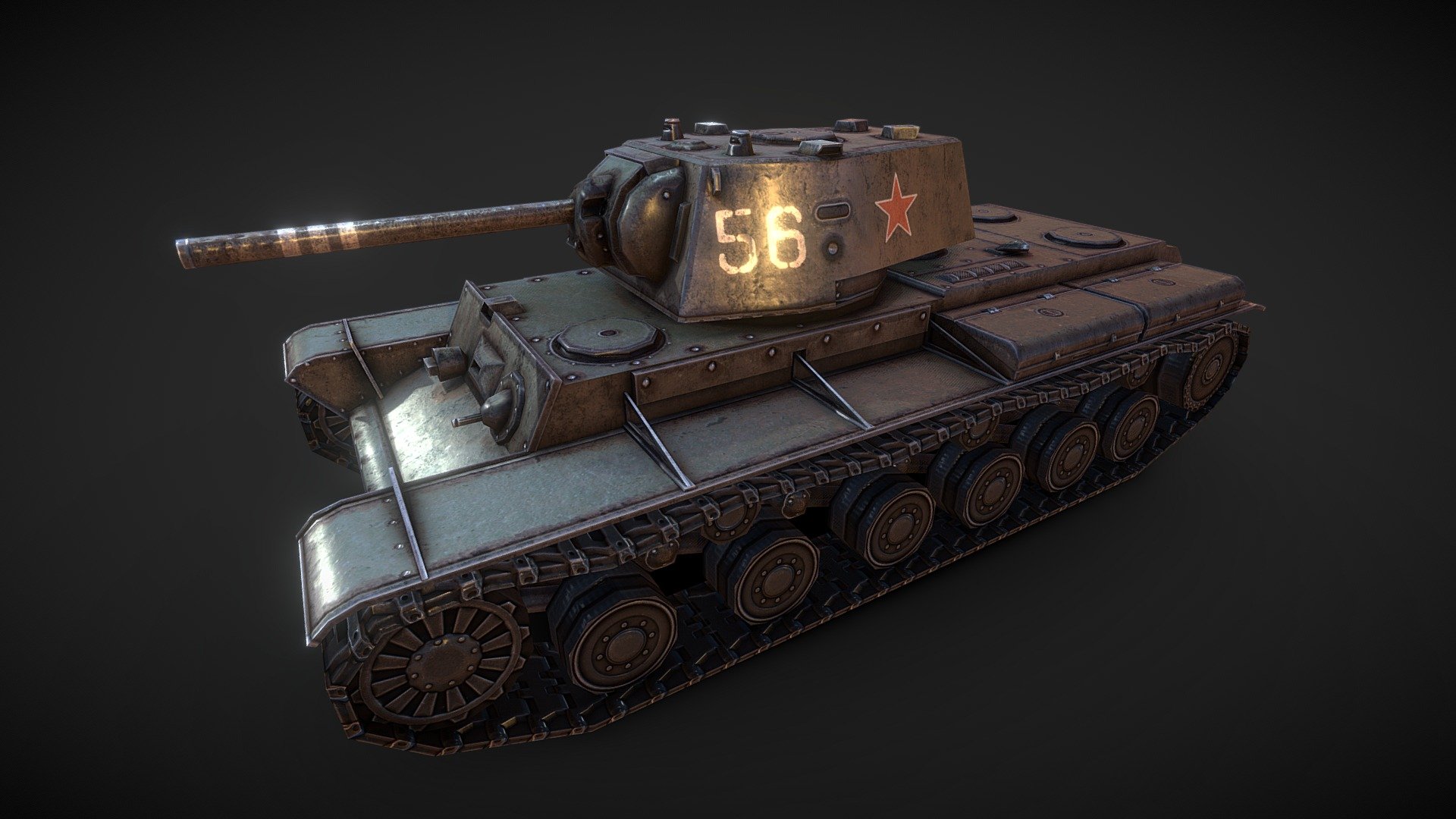 WW2 Low poly KV I heavy tank - 3D model by Kado3D (@kadopl) [b5cfd71 ...