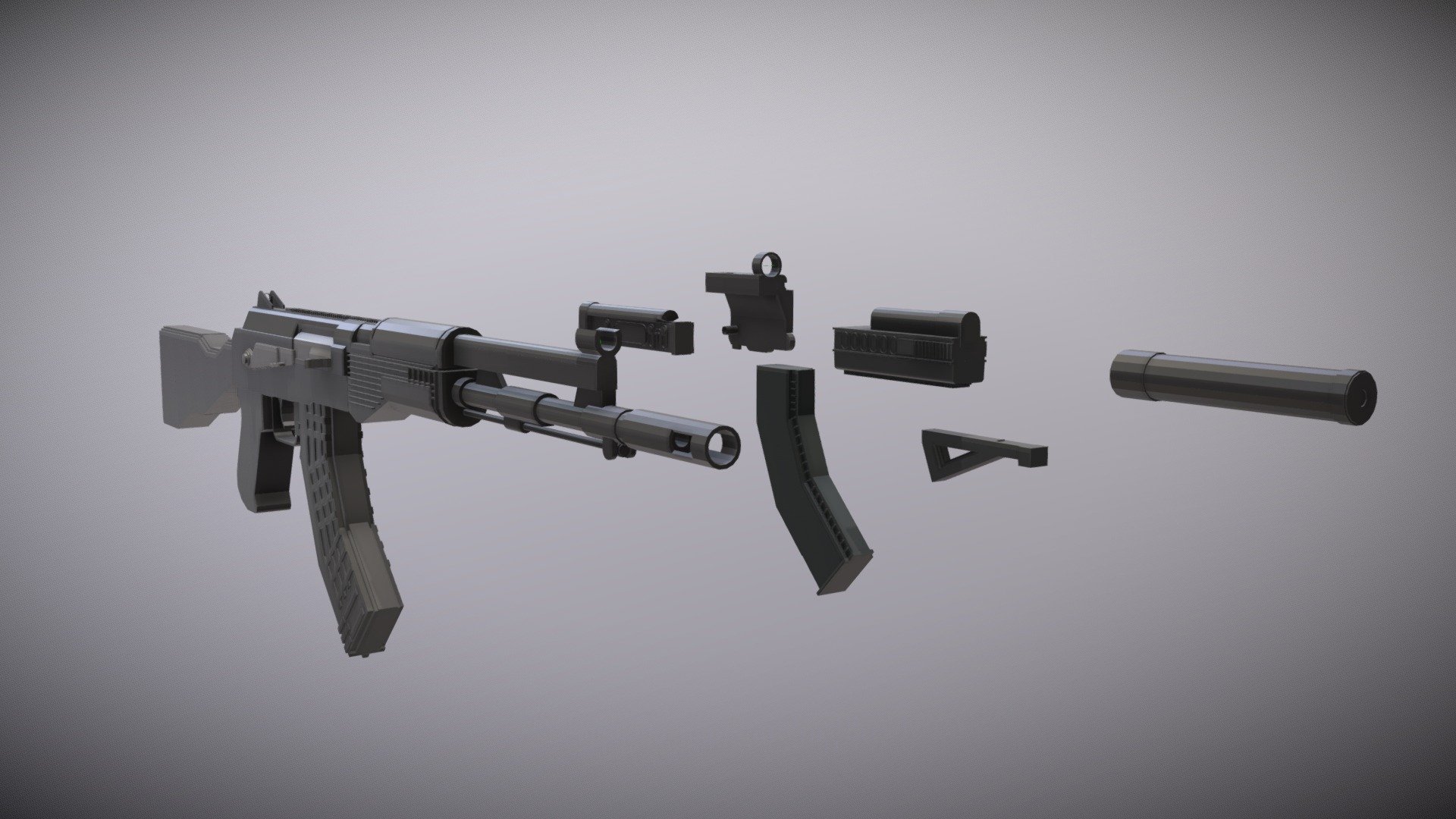 Assault Rifle AK107 [RUS/ENG Description] - 3D model by PavelFSN ...