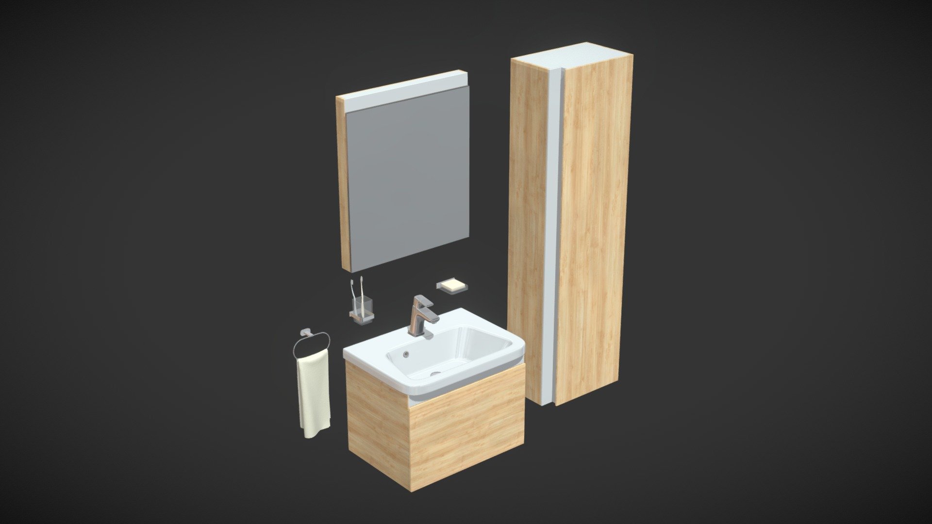Bathroom furniture RAVAK 10 - Buy Royalty Free 3D model by madMIX ...