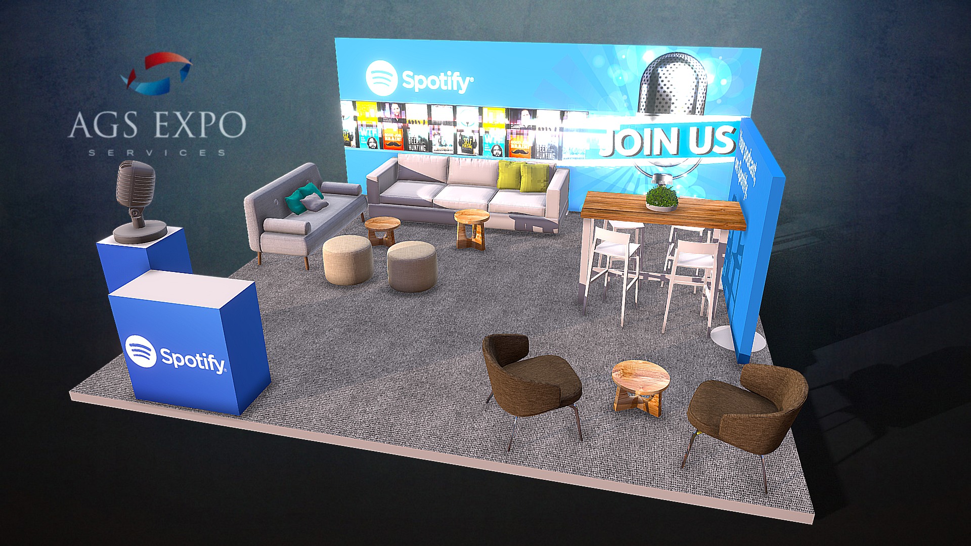Spotify 20x20 Booth - 2 - 3D model by AGS Expo Services (@AGS-EXPO ...