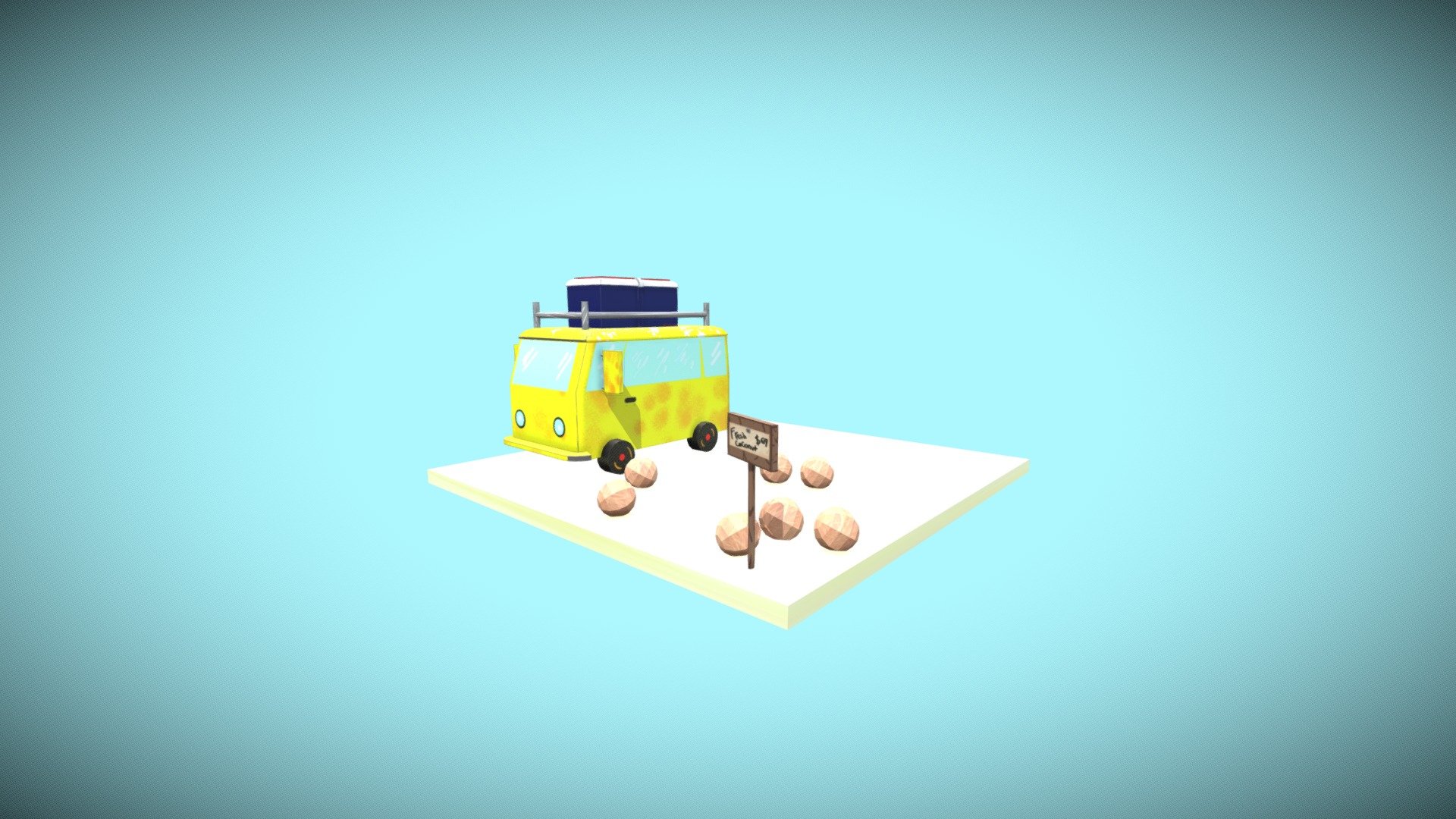 Low Poly Van - 3D model by AudChan [b5e2c35] - Sketchfab