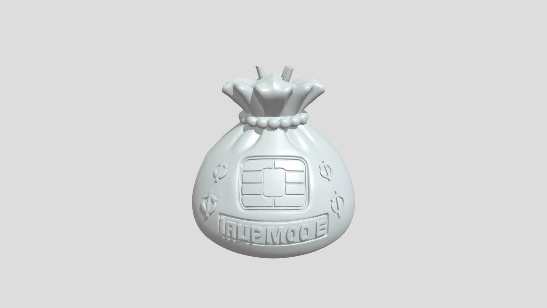Diamond money bag pendant with chip design - 3D model by zaybandz_rp ...