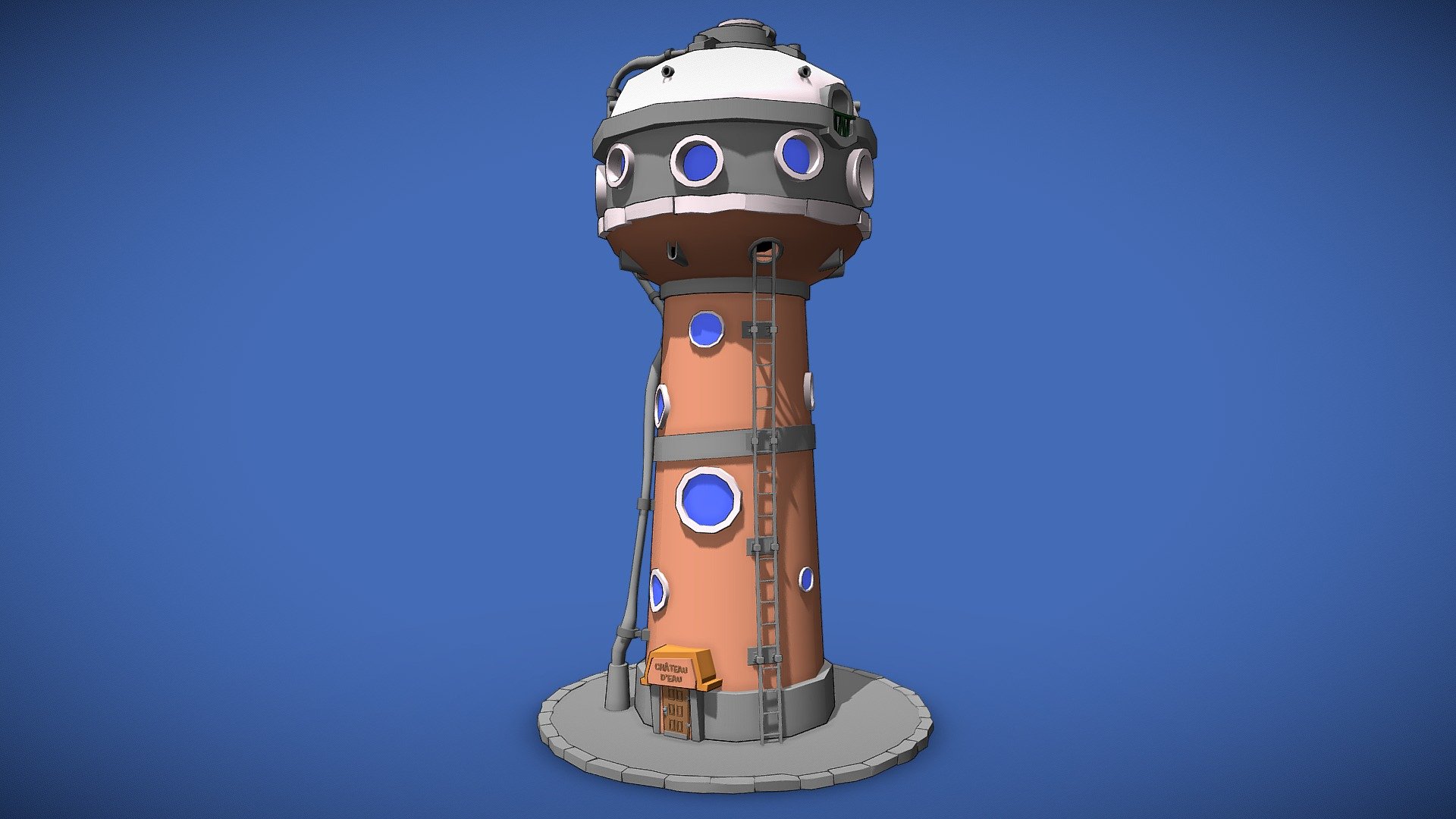 Water_Tower_Cell_Shading - Download Free 3D model by Cyril Limoges ...