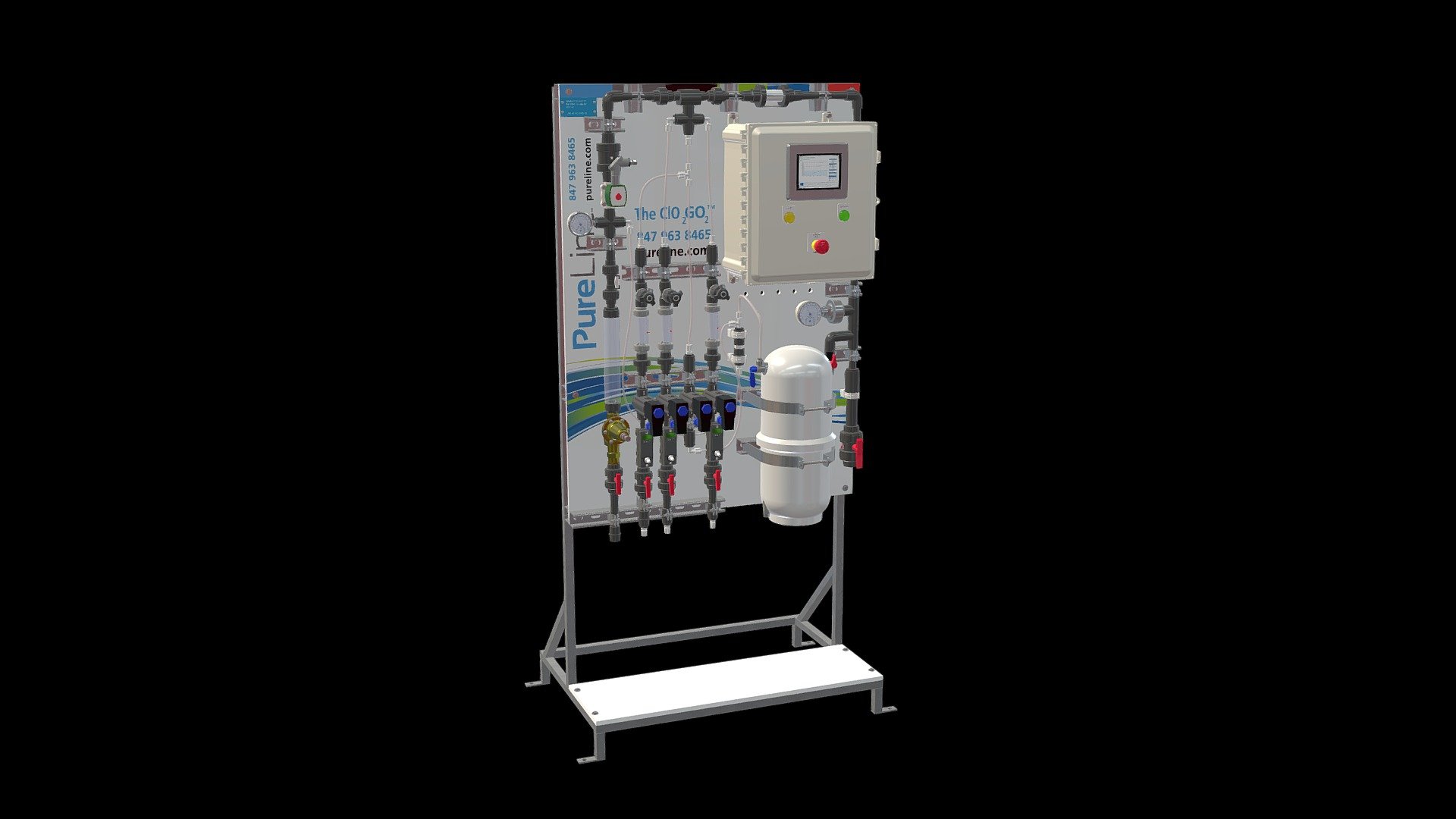 PURE 3 WITH MOUNTING FRAME GENERAL ARRANGEMENT - 3D model by PureLine ...