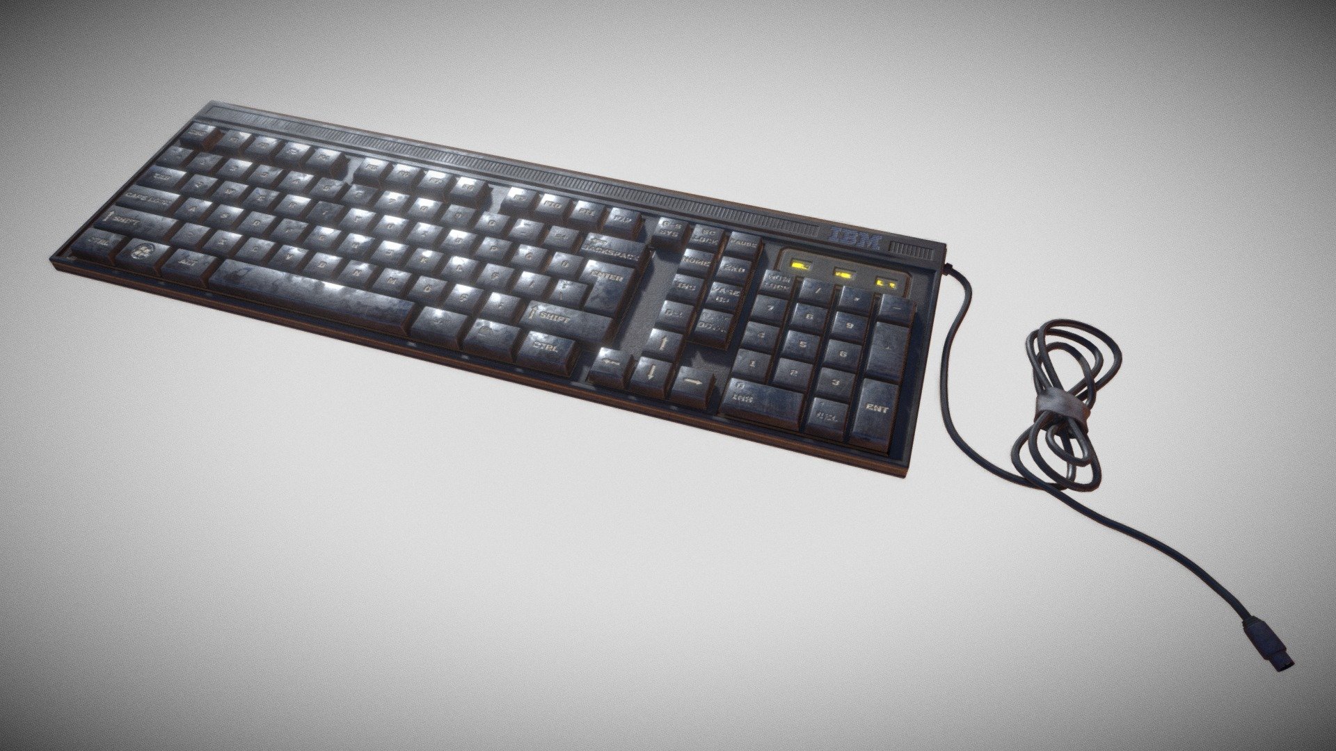 3D PBR Classic IBM Keyboard (Imaginary) - Download Free 3D model by ...