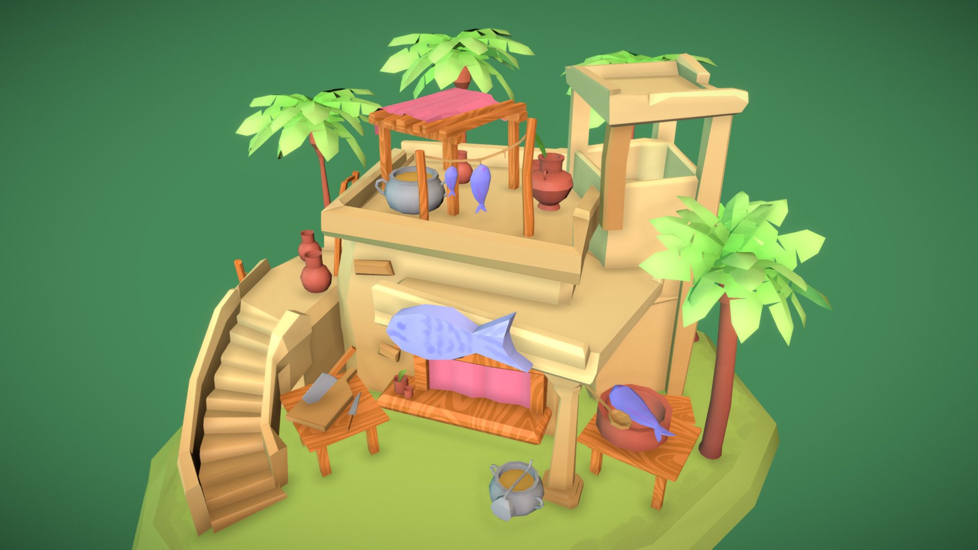Fish Soup Stall - DAE Villages - 3D model by Ann-Christin [b6152f1 ...