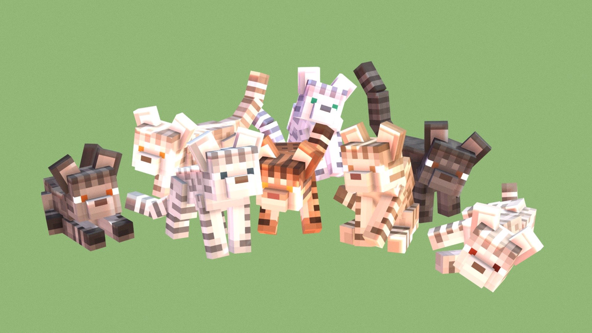 Minecraft Short Haired Cat 1 - Bengals - 3D model by jessdragon12 ...