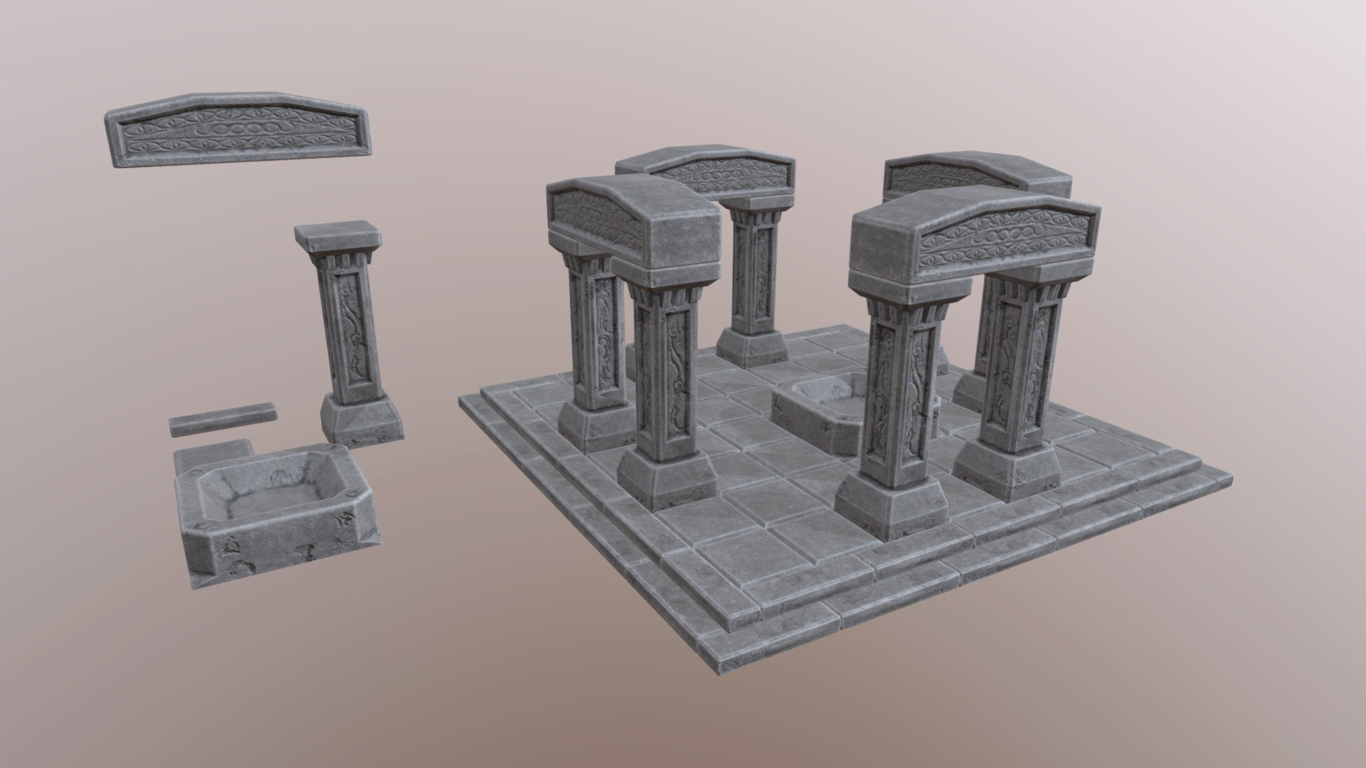 Pillars - 3D model by tomaszc [b6355f5] - Sketchfab