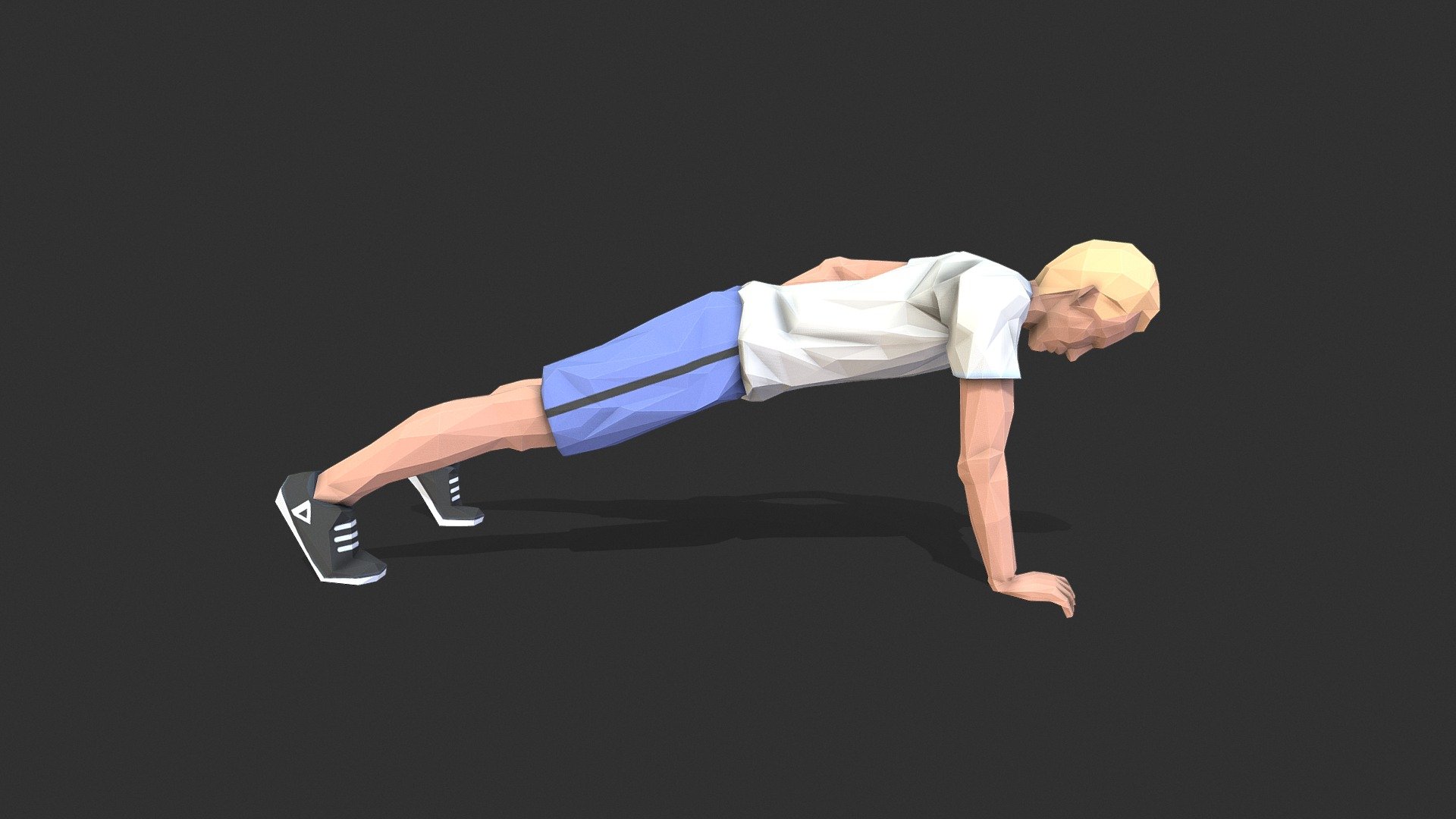 One Hand pushups Exercise - Buy Royalty Free 3D model by danielmikulik ...