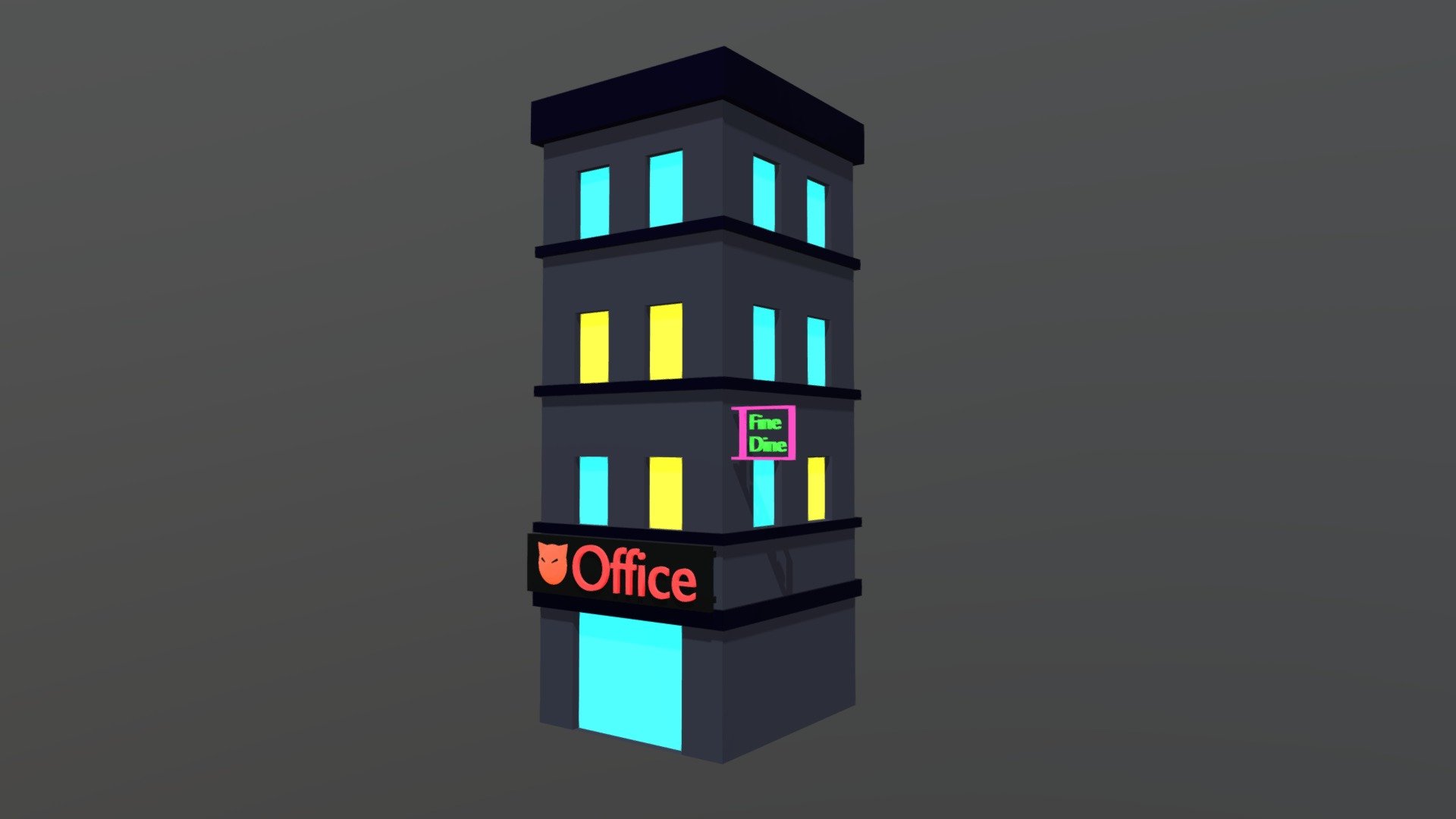 simple office building - 3D model by nannaphatji [b63b788] - Sketchfab