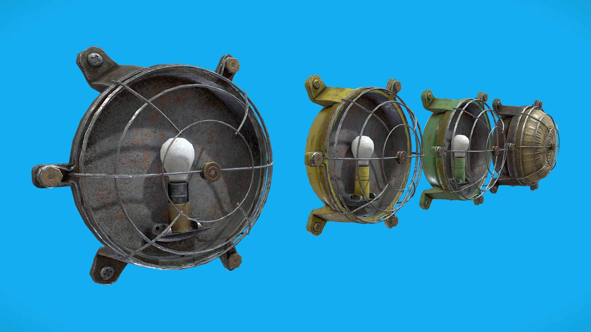 1930s Heavy Industrial Wall Lamps - Download Free 3D model by Mad ...