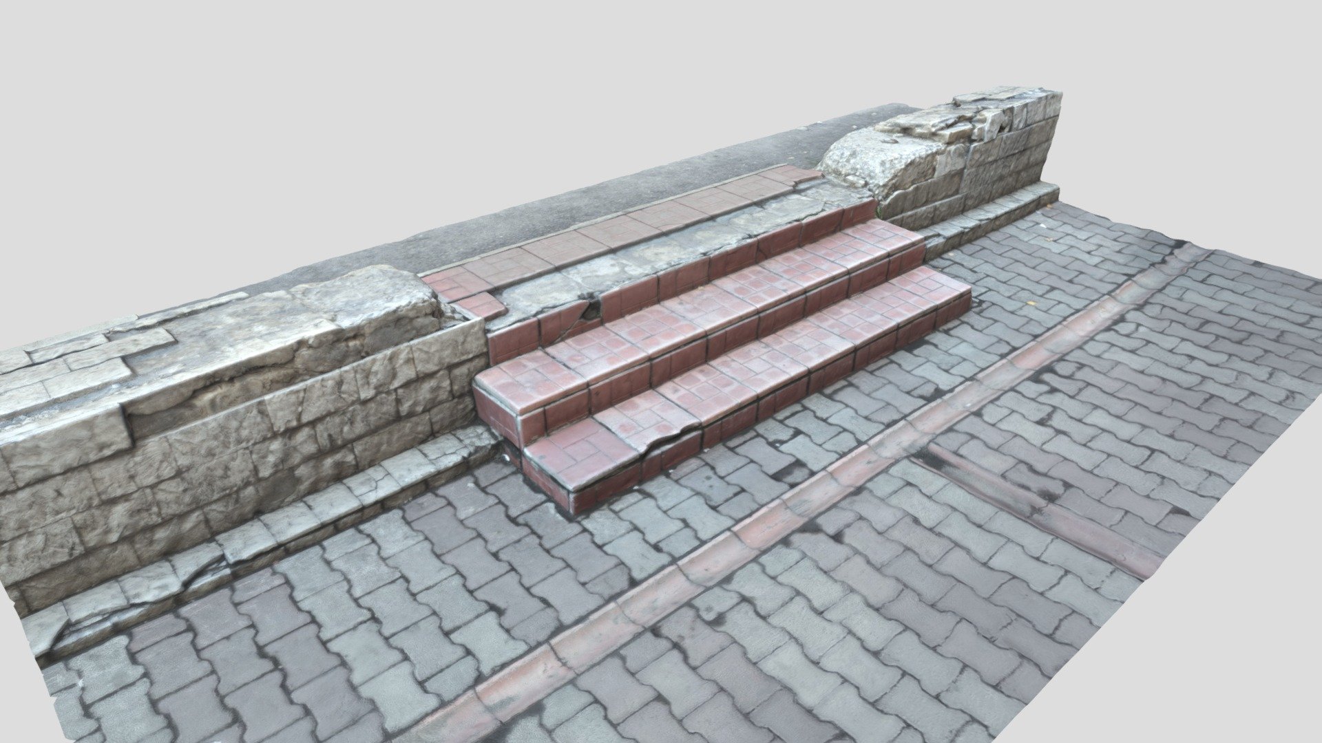 Ruined staircase #1 - 3D model by Vyacheslav (@slvsv) [b63db3f] - Sketchfab