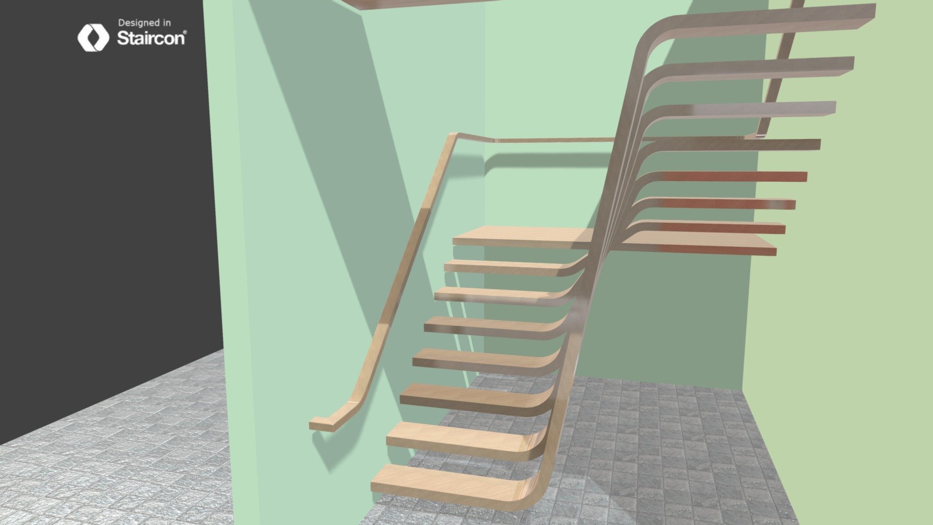 Floating switchback - 3D model by 3D Software for Stair Design and ...