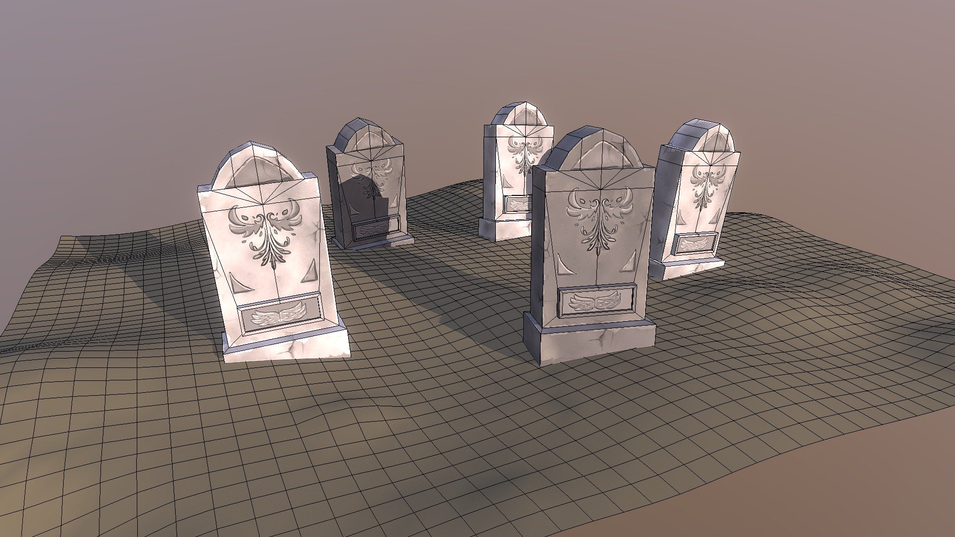 Gravestones - 3D model by aatifahng [b647d4c] - Sketchfab