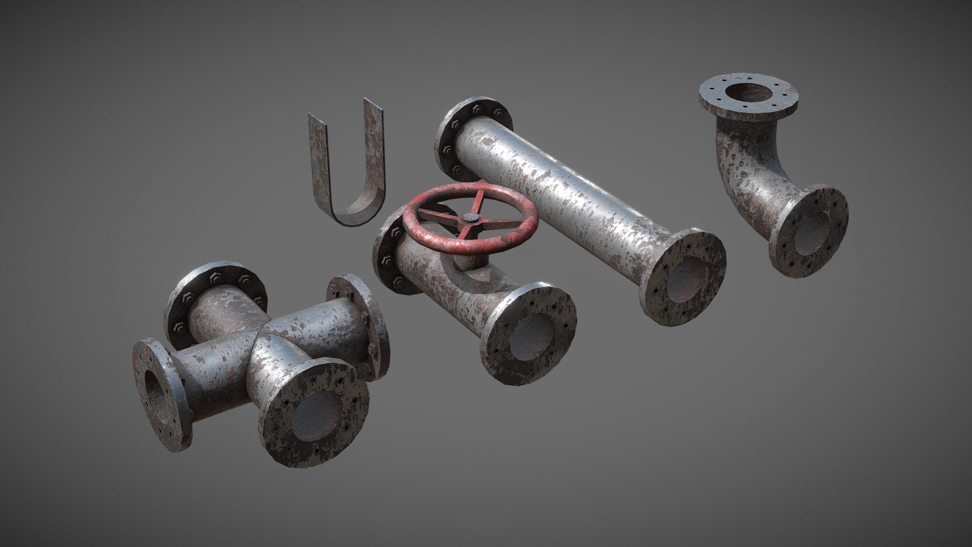 Rusty Modular Pipes - Buy Royalty Free 3D model by Elvair Lima (@elvair ...