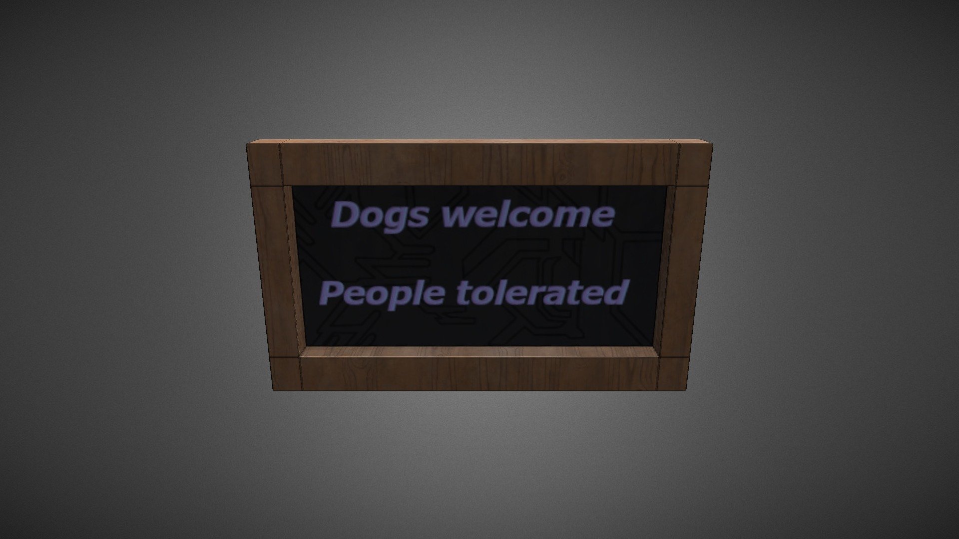 Dogs Welcome Sign - 3D model by DexterWolf420 [b64fca9] - Sketchfab
