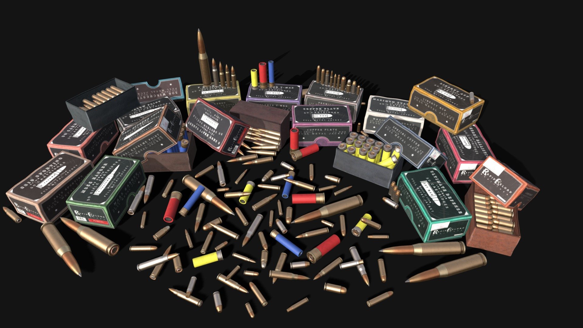 Ammo and Ammo Boxes Pack - Buy Royalty Free 3D model by Clockwork ...
