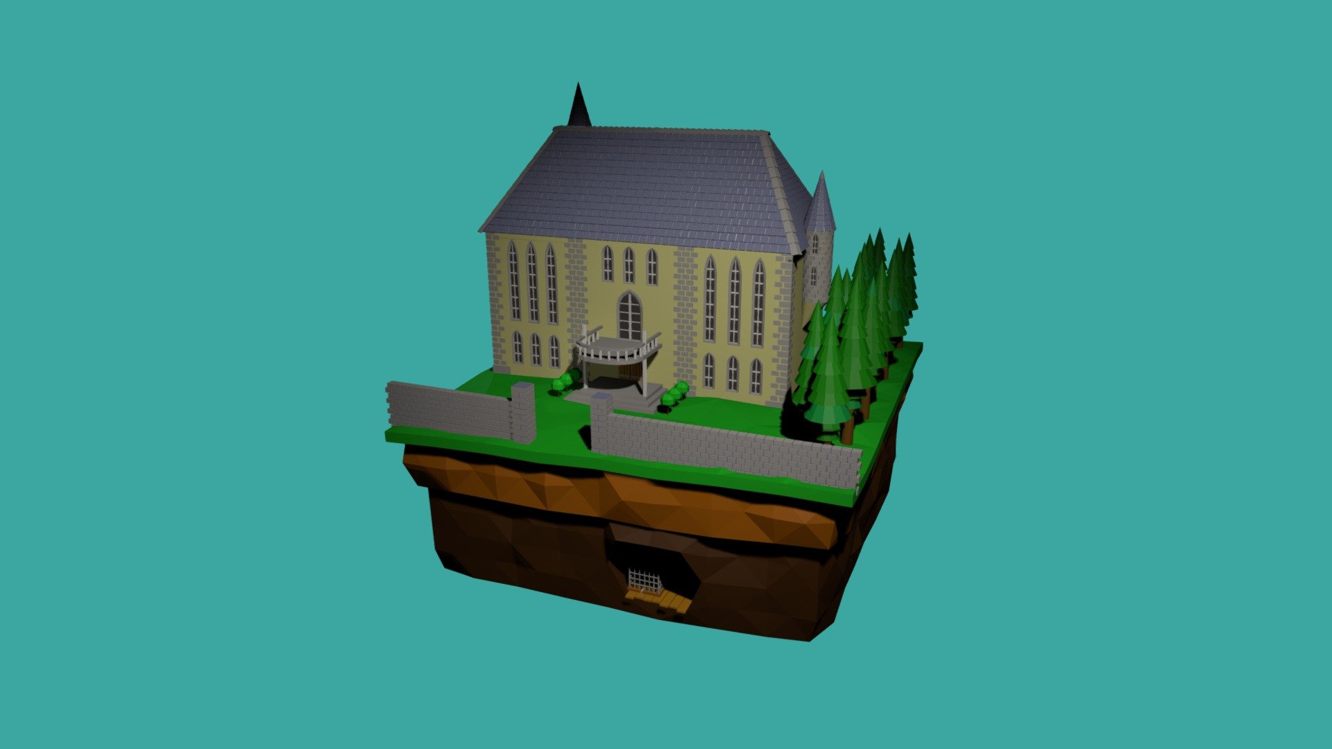 Low poly gothic house - 3D model by arkady_eliseev [b664516] - Sketchfab