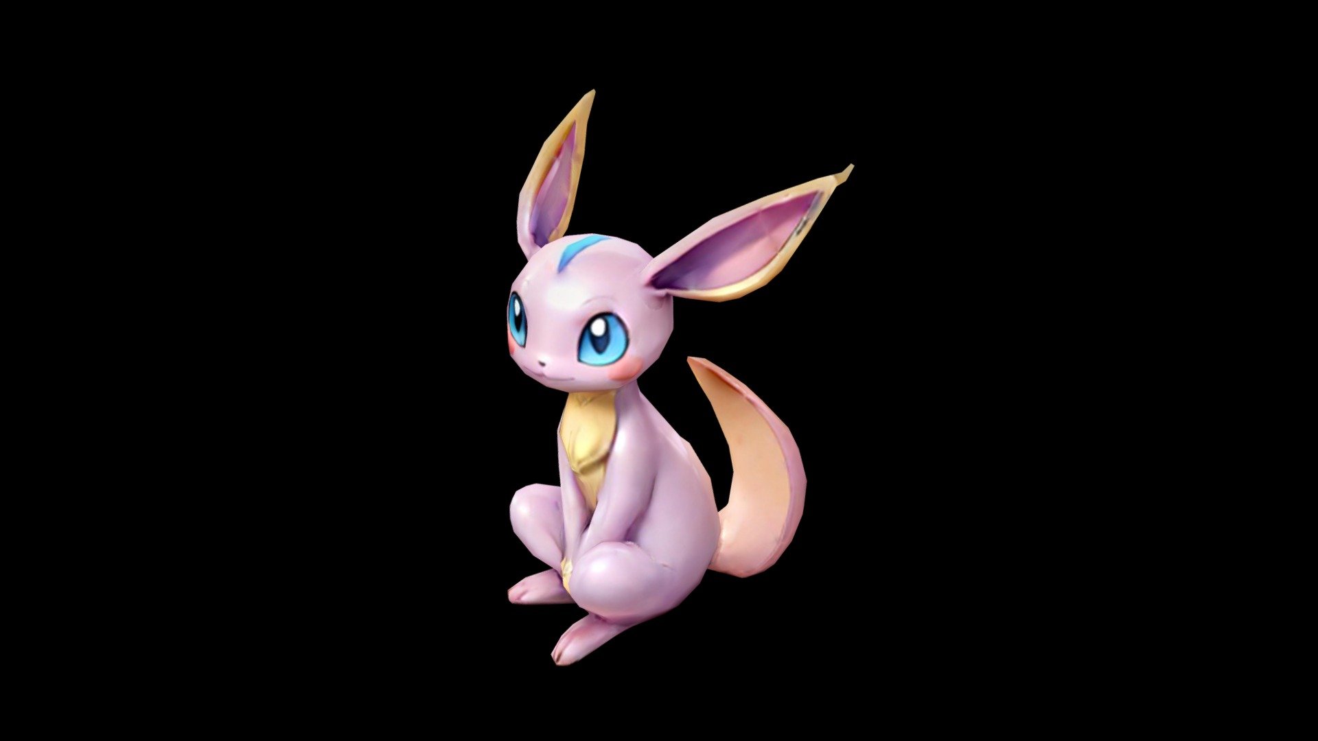 Pink Fawn Rabbit A Mythical Cartoon Organism Hea - Download Free 3D ...
