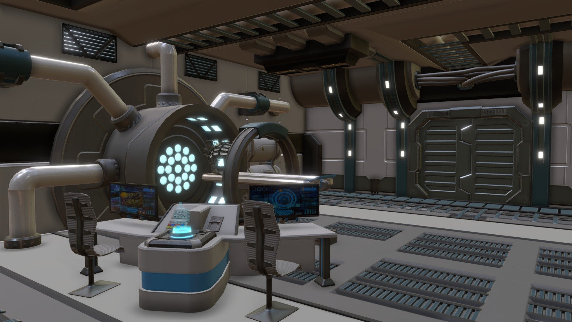 Futuristic Bio Lab - 3D model by dellmitch [b66a48b] - Sketchfab