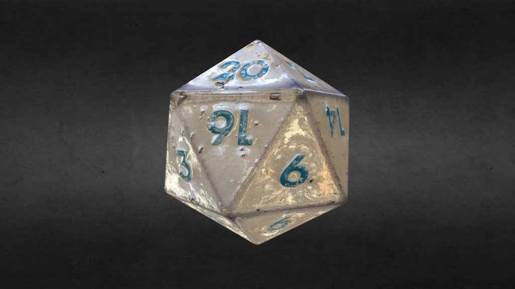 Old D20 Dice - enameled tin - 3D model by knoplund [b66d4da] - Sketchfab