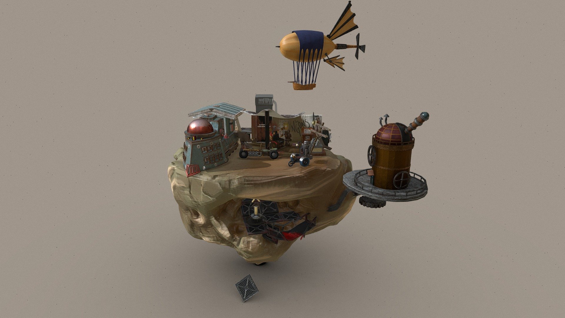 Steampunk Diorama - 3D model by Sare (@sare3d) [b671a4a] - Sketchfab