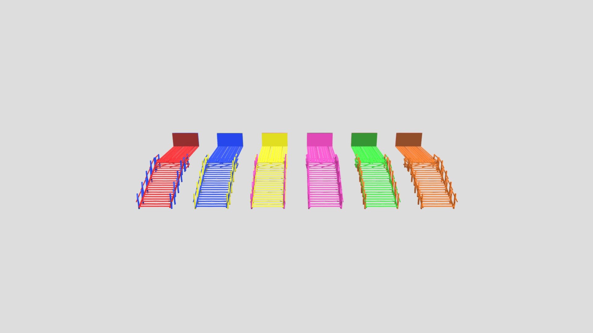 Wide Colorful Wood Ramp - 3D model by Jaybees (@Veer.Parmar) [b690a33 ...