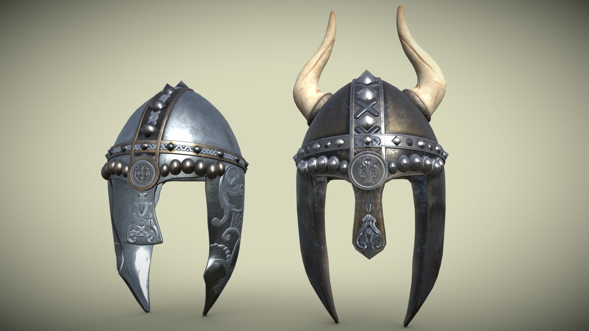 Stylized metal helmet of a knight PBR game ready - Buy Royalty Free 3D ...