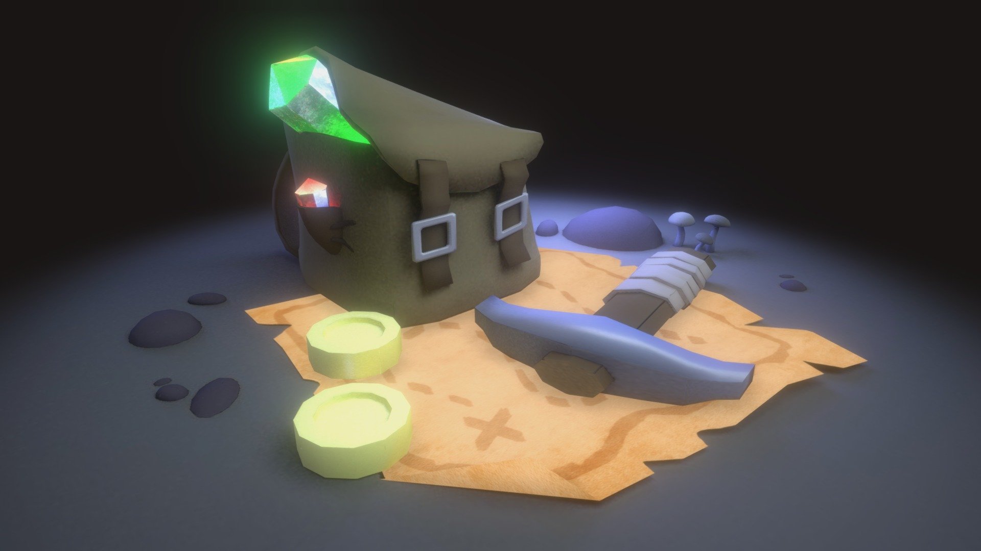 Crystal Rush - 3D model by Daniel Pełka (@dnplk) [b69e87b] - Sketchfab