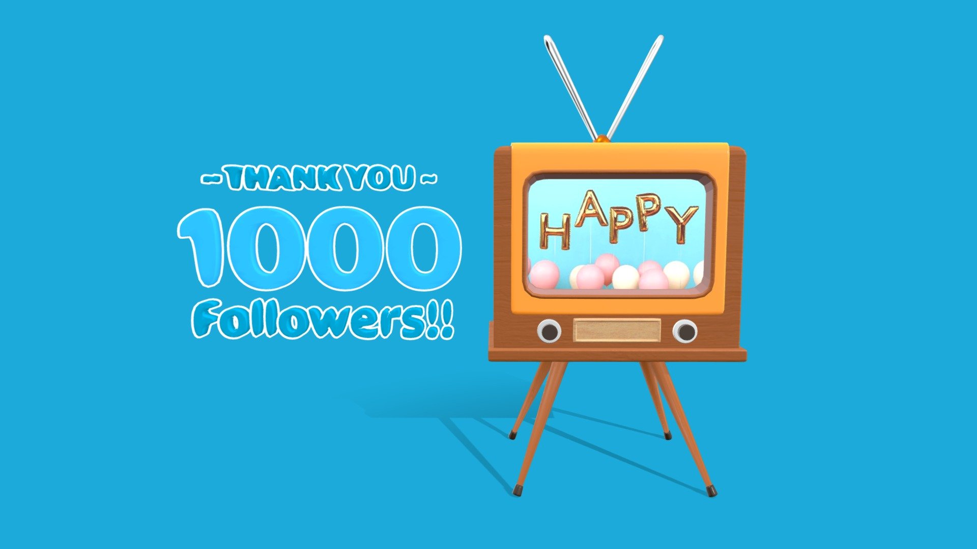 1K followers : TV with Animated Texture - 3D model by Akiko.Tomiyoshi ...