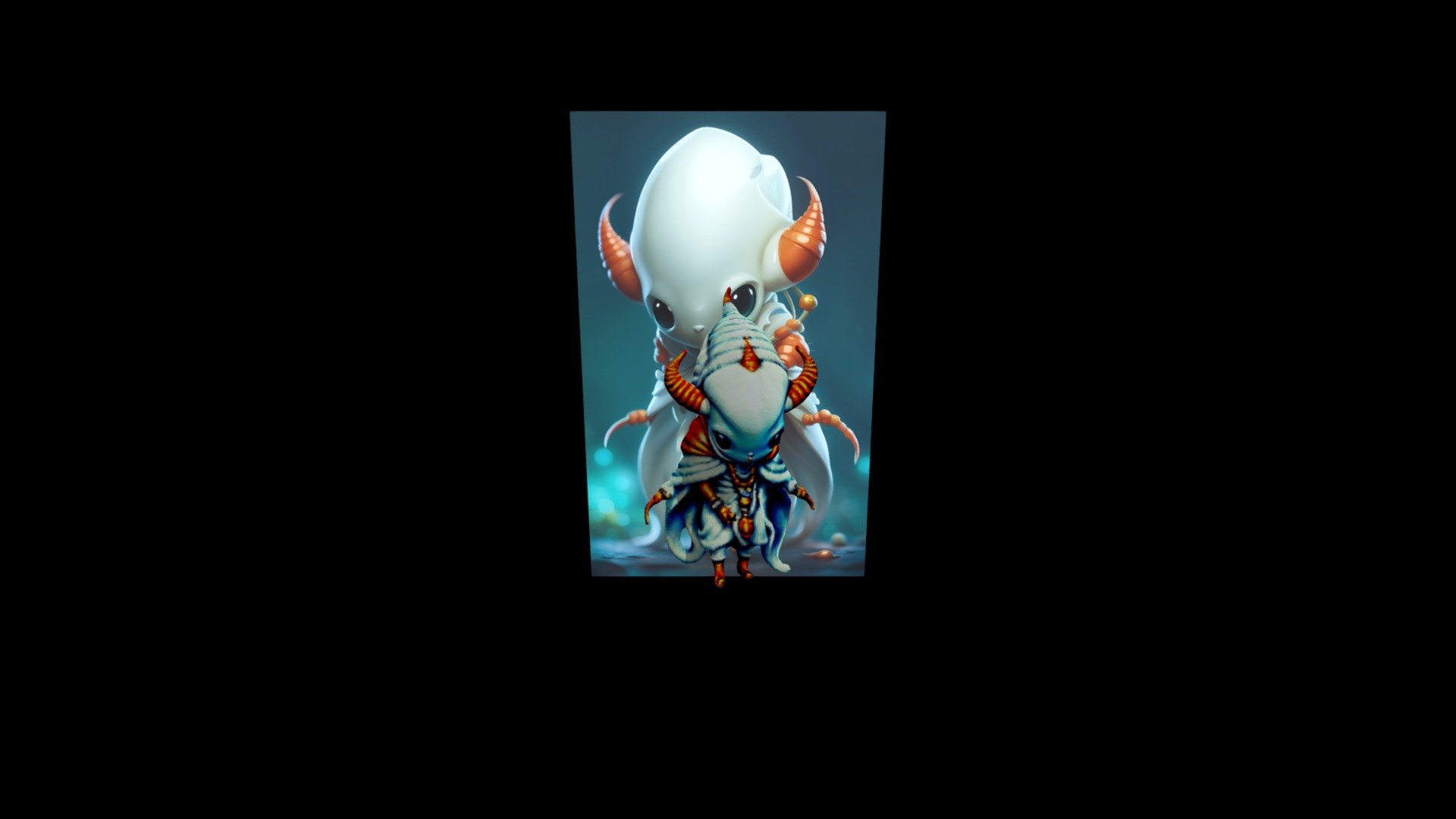 there is a cartoon character of a white alien wi - Download Free 3D ...