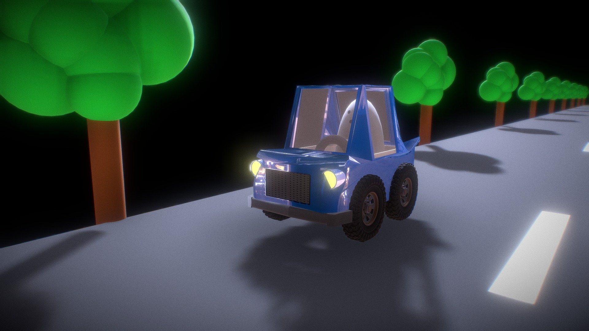Ghost egg driving a chibi car (loop) - Download Free 3D model by Jungle ...