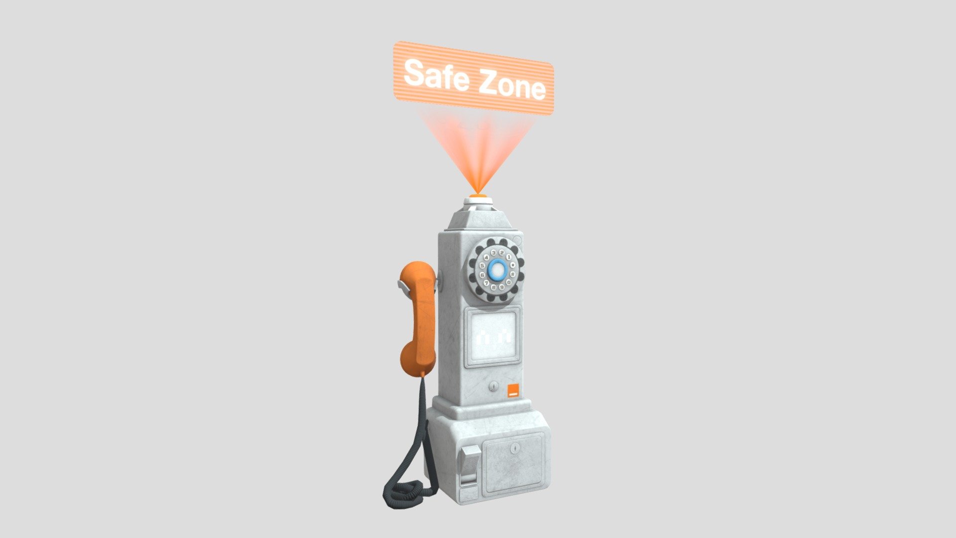 Orange Safe Zone [1950s] Phone - Download Free 3D model by ...