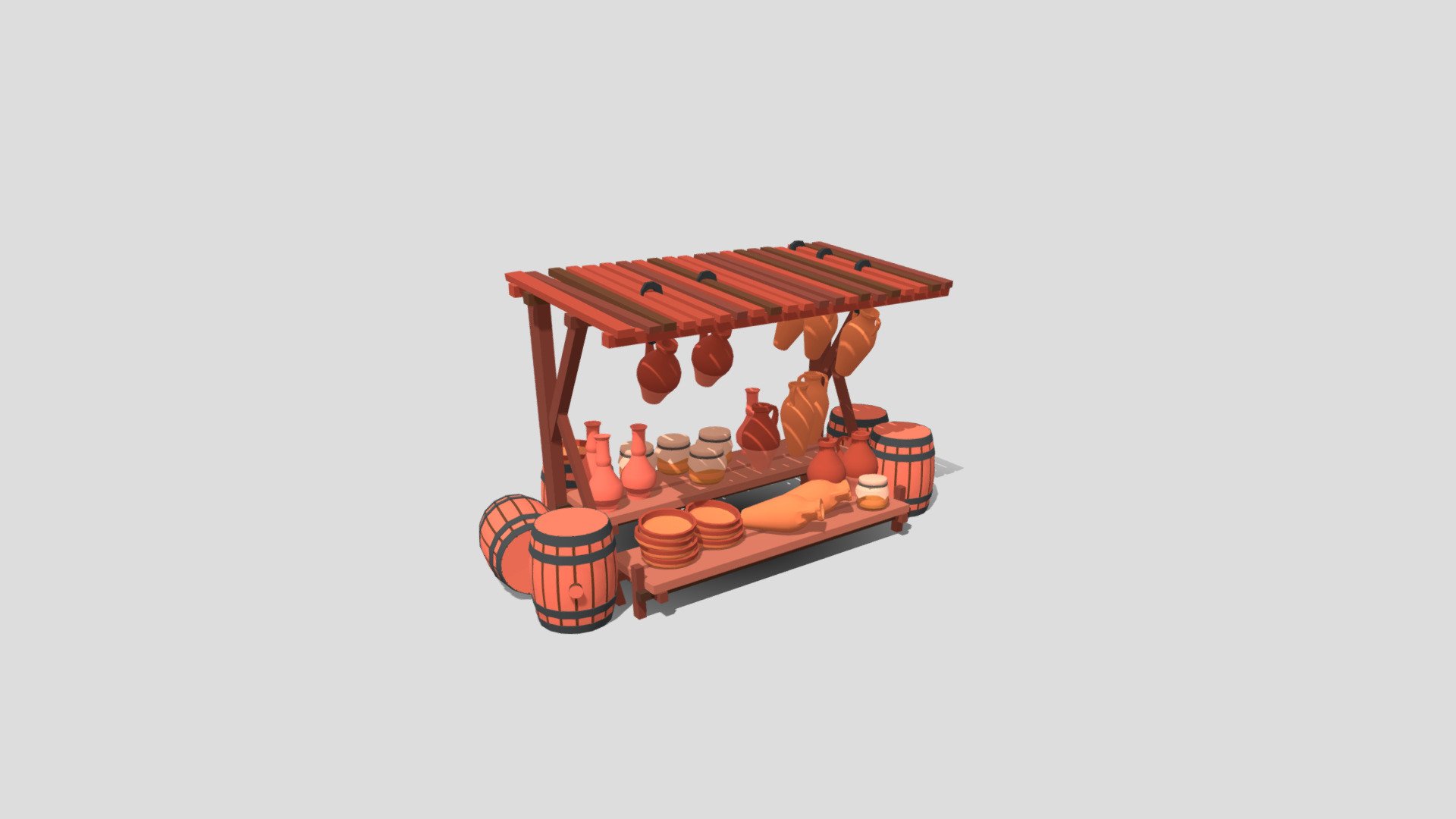 Low poly Market Stall 3 - Download Free 3D model by assetfactory ...