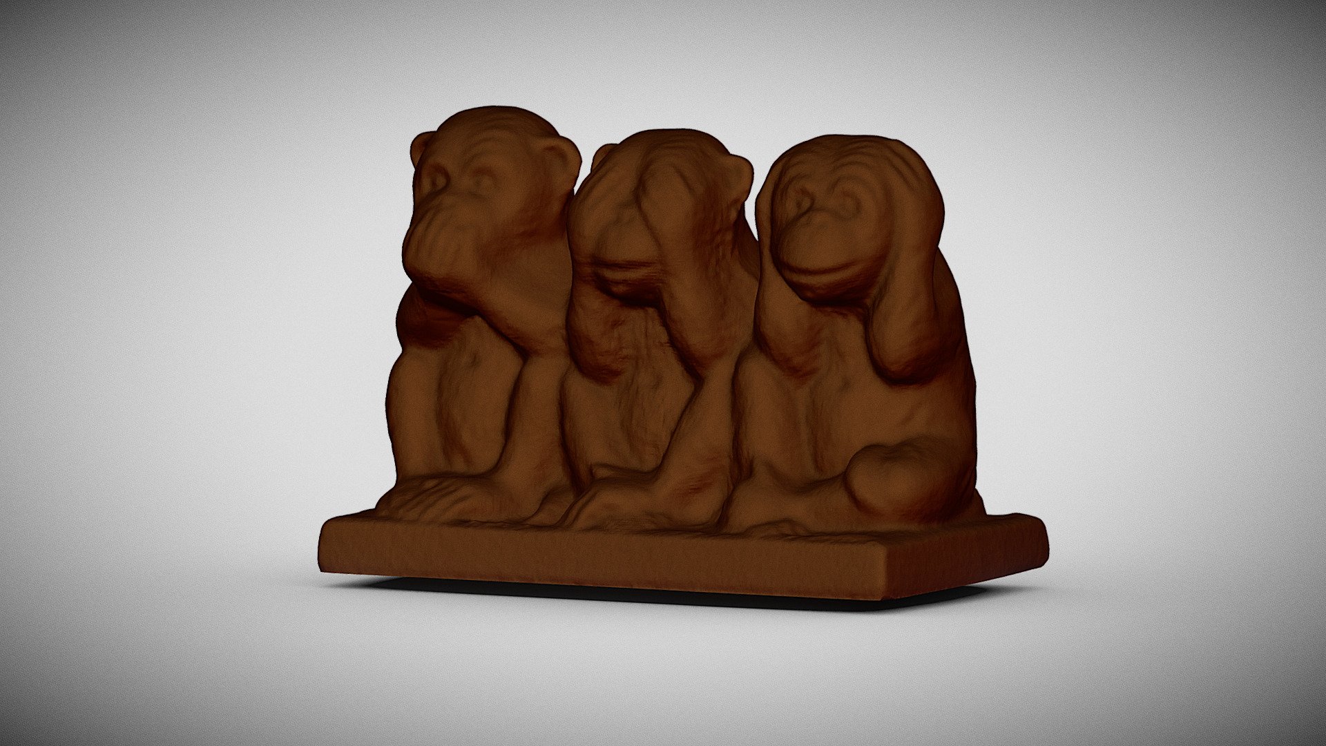 three apes - 3D model by snug [b6bc447] - Sketchfab