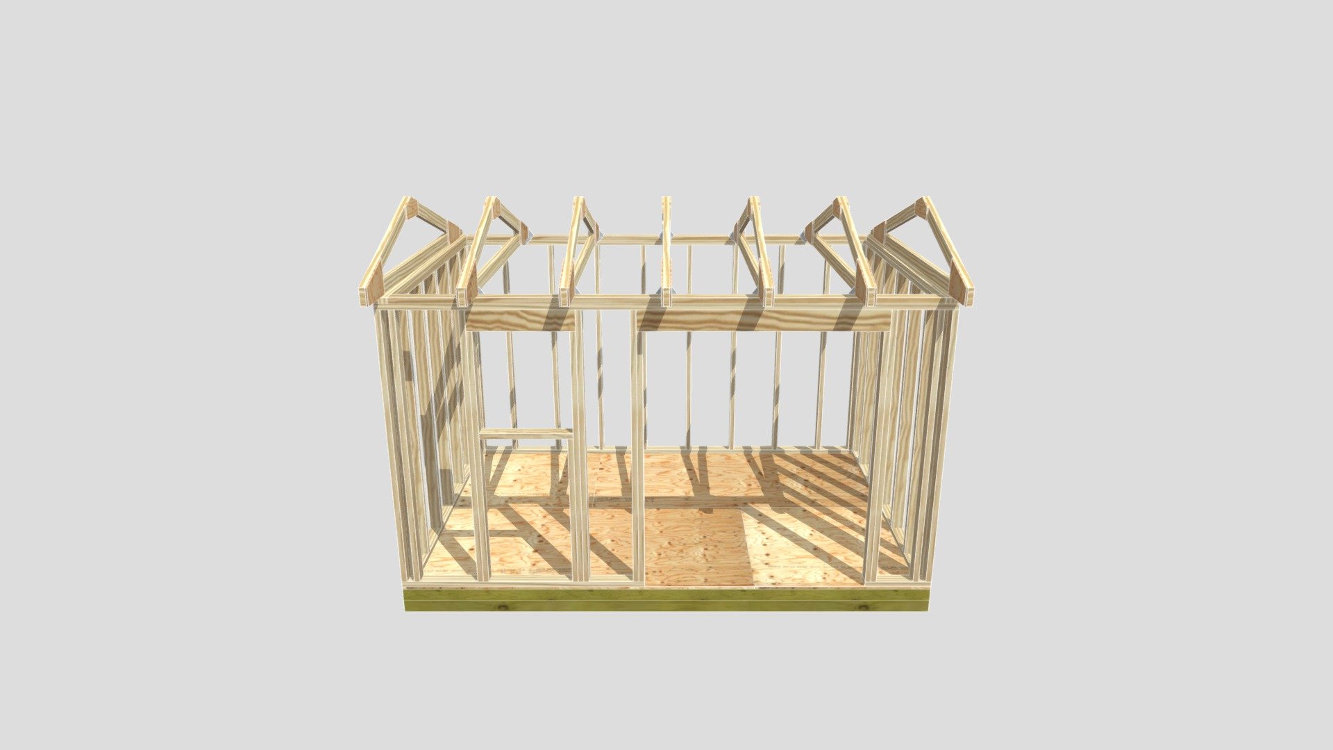 12x8 Saltbox Framing - 3D model by shedking.net (@shedking) [b6be16c ...