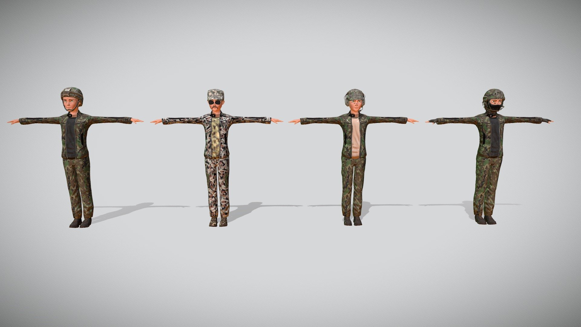 Pack of Male Soldiers Modular - 3D model by Hora Timer (@horatimer ...
